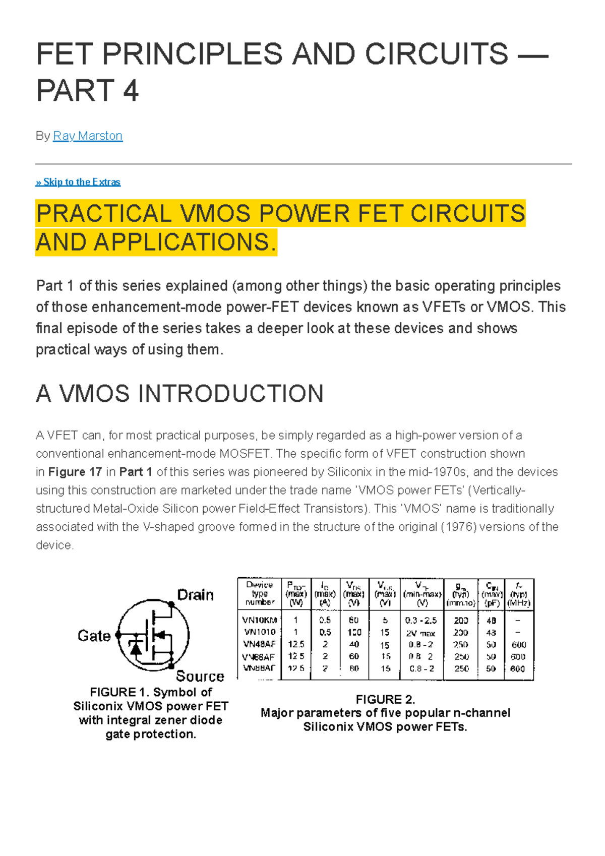 Transistor FET Principles And Circuits — Part 4 Nuts & Volts Magazine ...