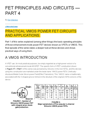 Microelectronics-Cheat-Sheet - General amplifier models Model Gain ...