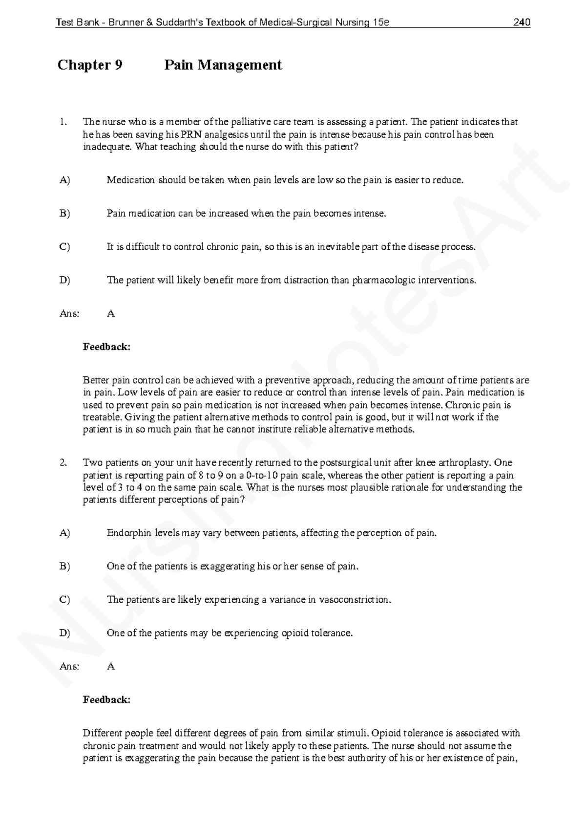 Chapter 9 practice questions from the book - NursingNotesArt Chapter 9 ...