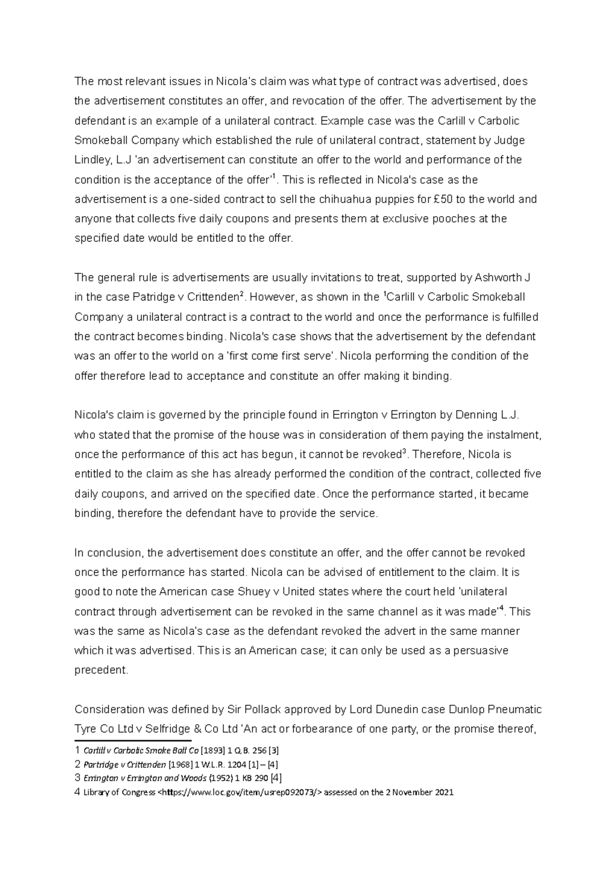 Mock Assessment 2021 - LAW412 - Westminster - Studocu