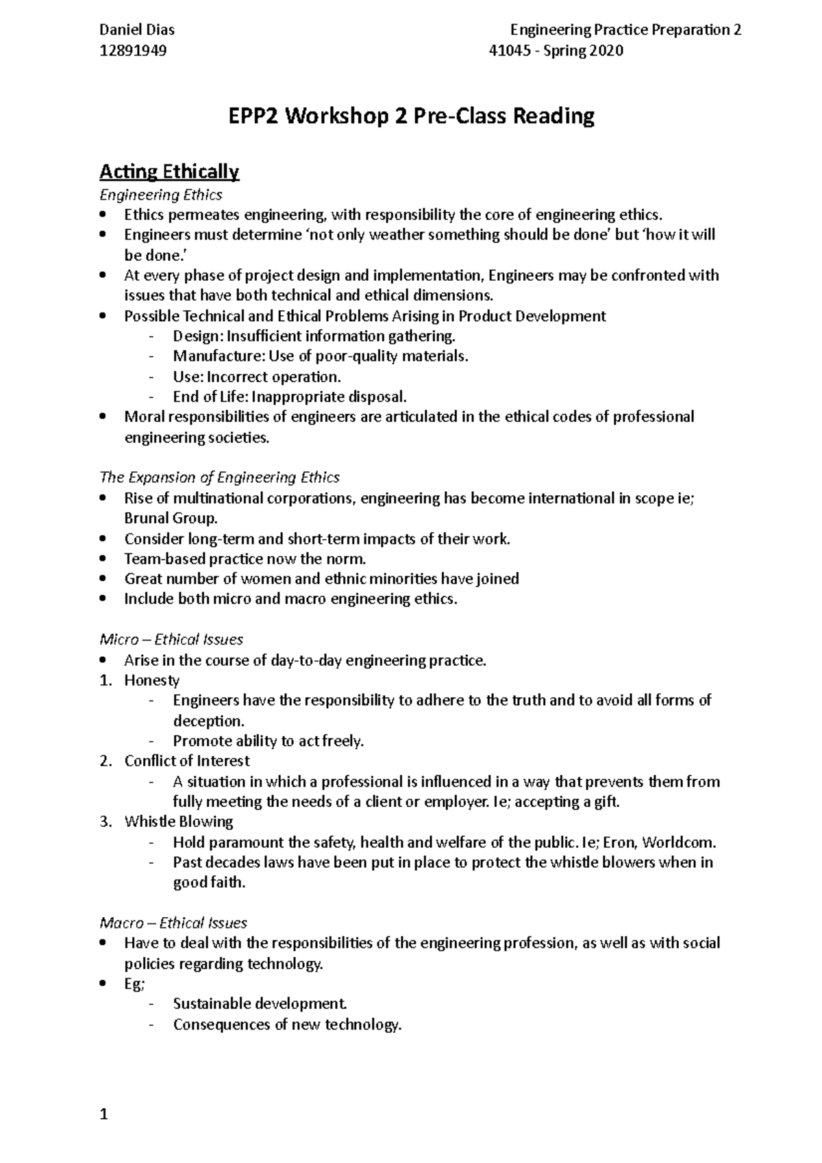 EPP2 Workshop 2 Pre-Class Reading - Daniel Dias Engineering Practice ...