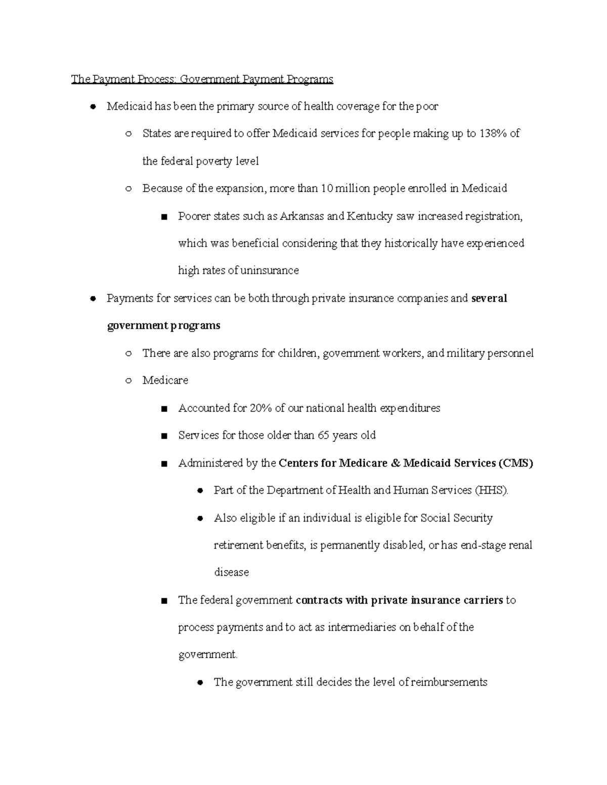 The Payment Process Government Payment Programs - Also eligible if an ...
