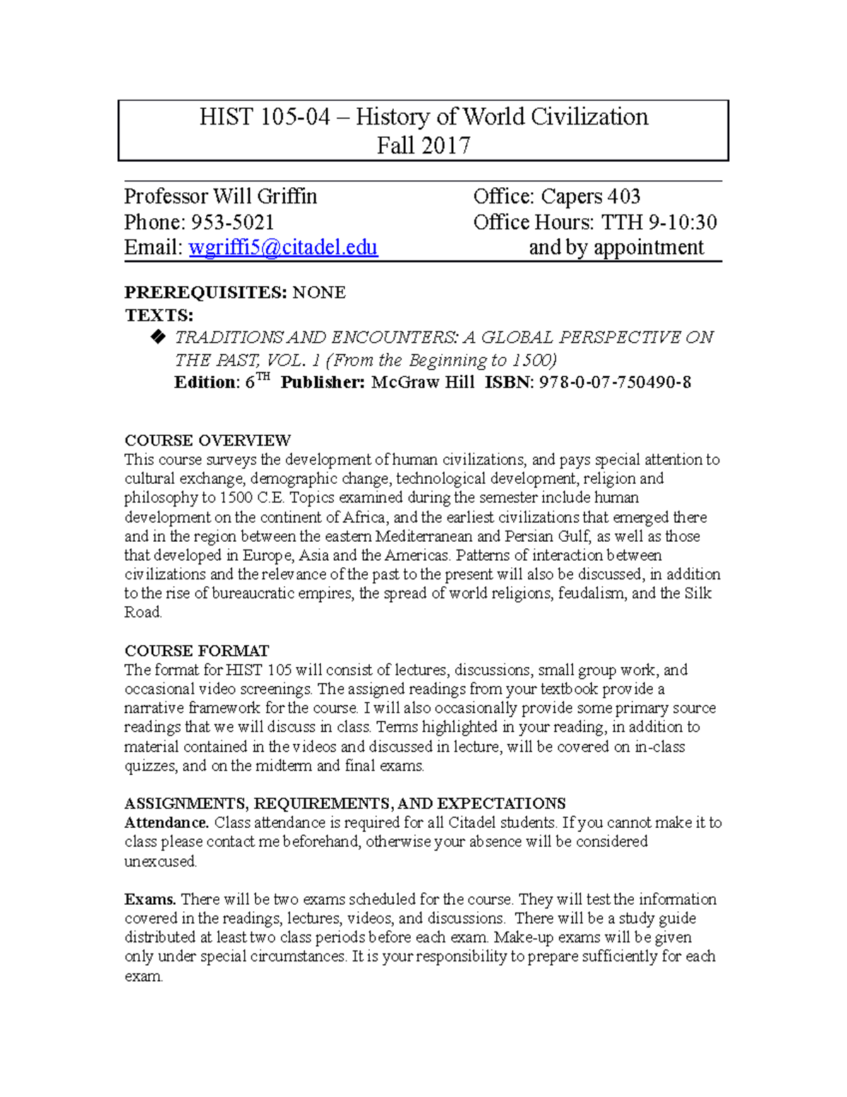 2017 Fall Semester Syllabus - HIST 105-04 – History of World ...