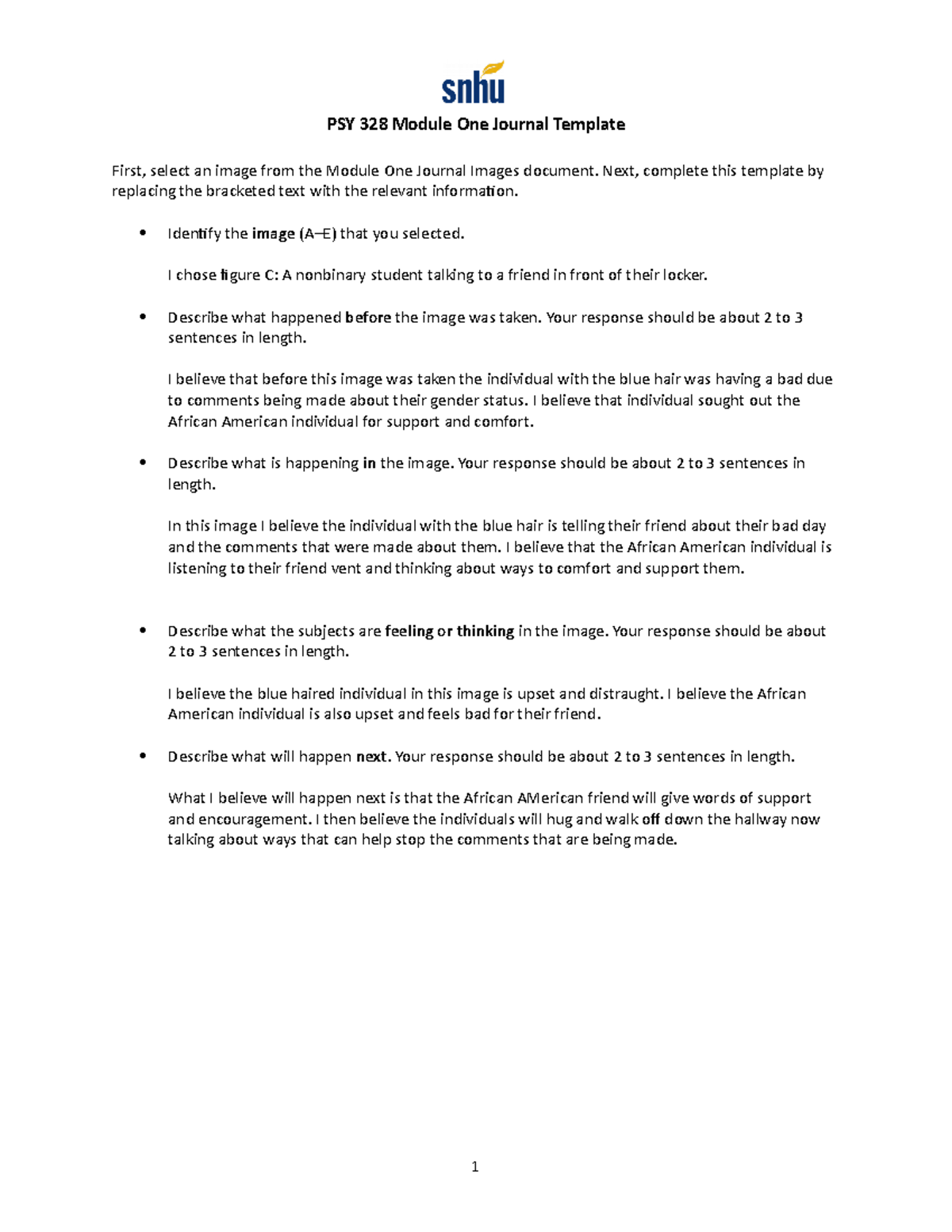 PSY 328 Module 1-2 Journal - PSY 328 Module One Journal Template First ...