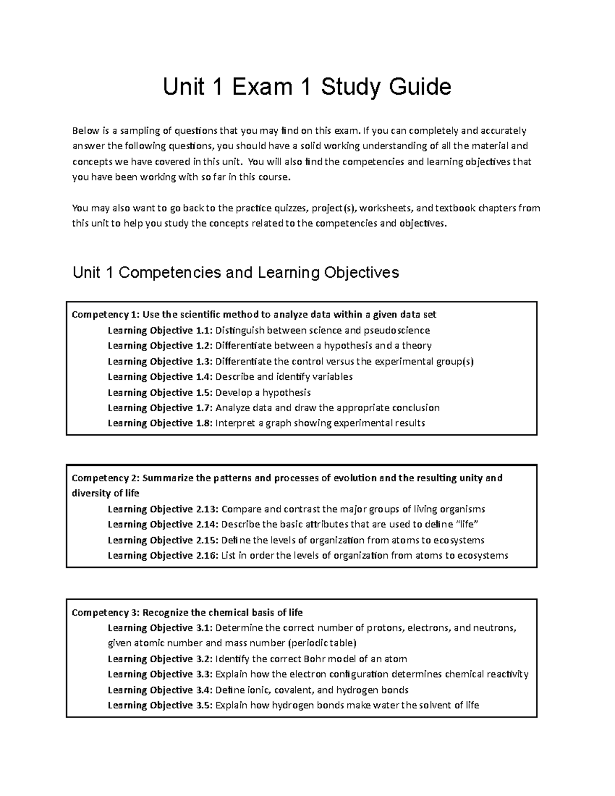 Unit 1 Exam 1 Study Guide - ANTH 1010 - SLCC - Studocu