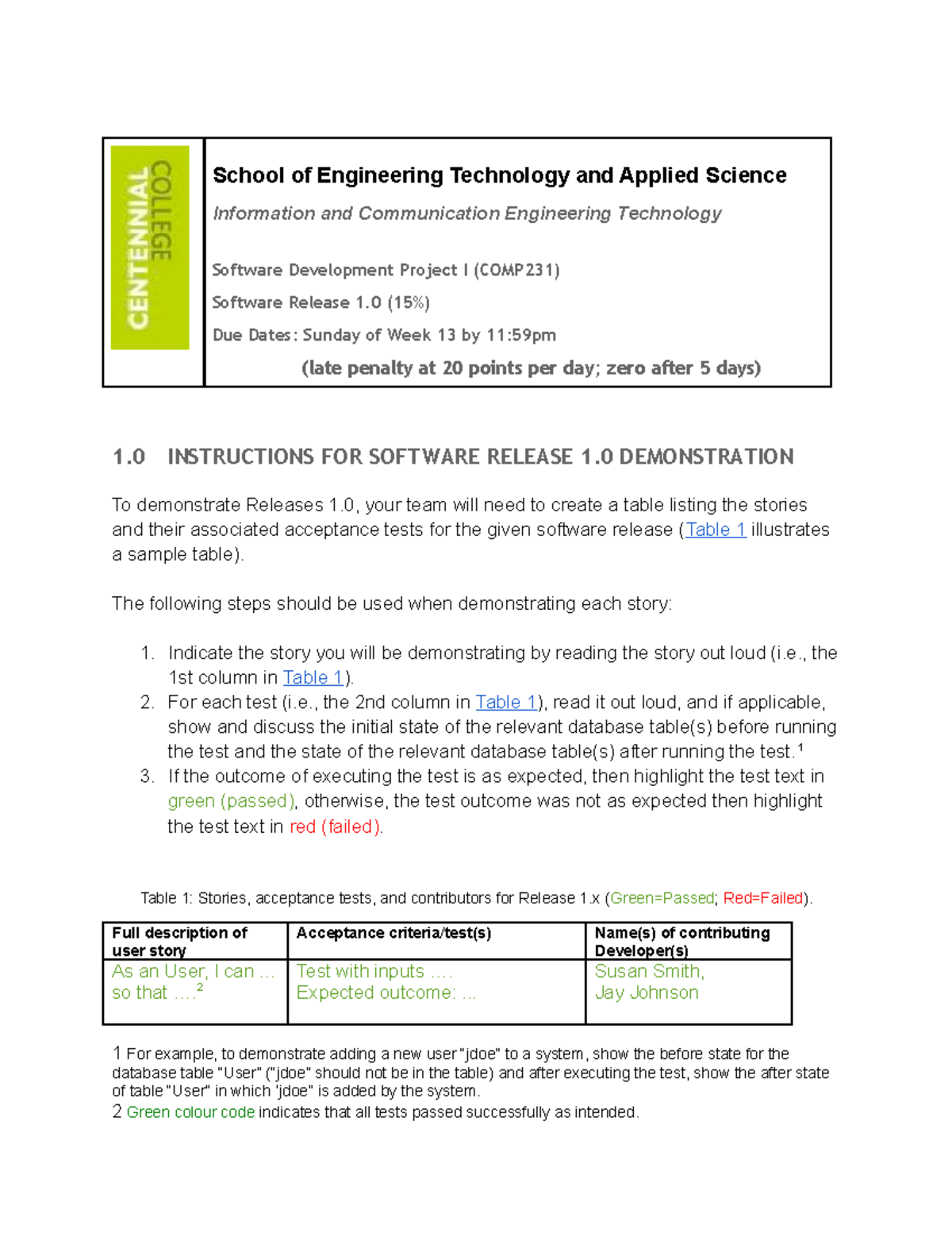 Week 13 - Software Release 1 - School of Engineering Technology and ...