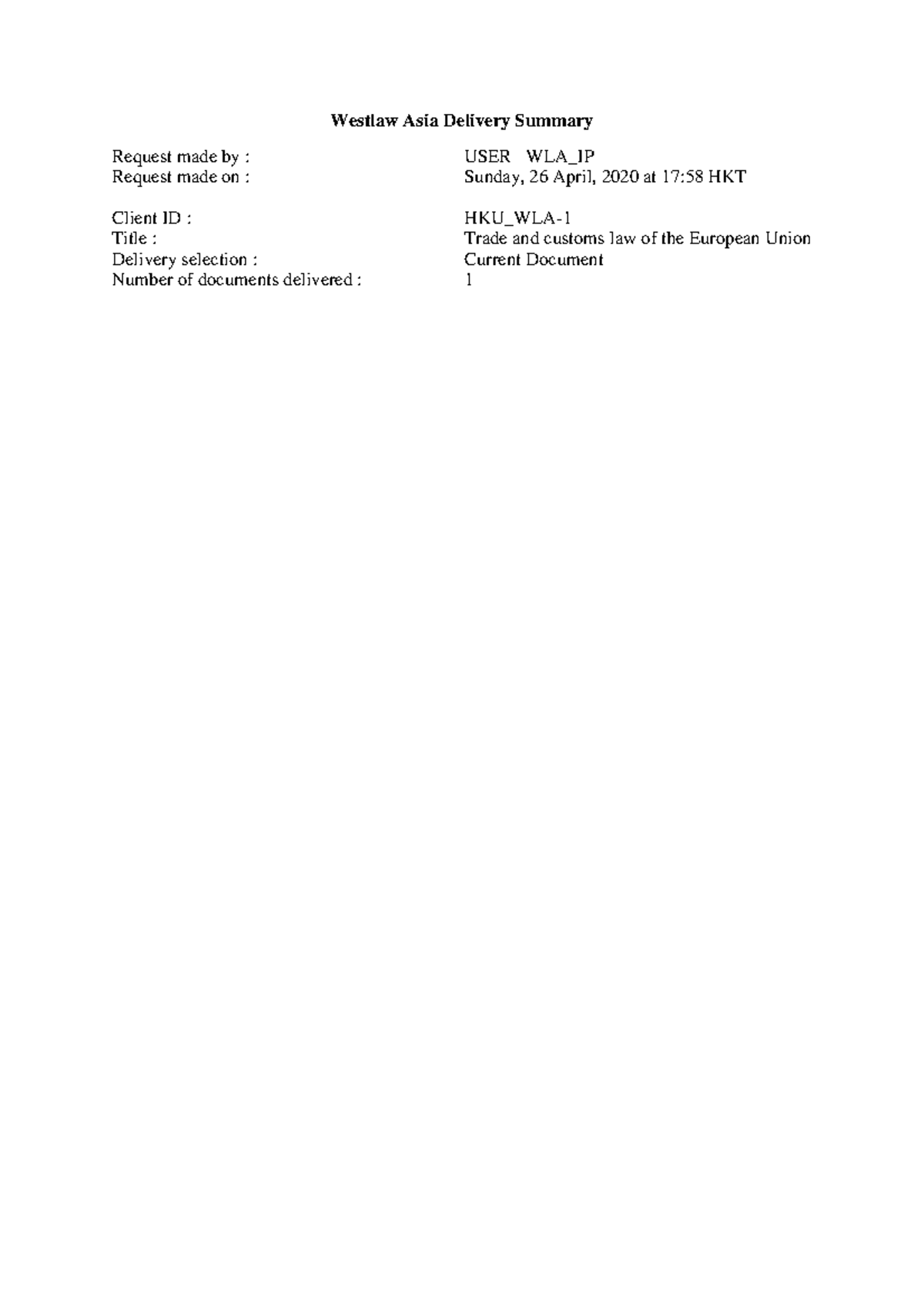 Trade And Cutom Law Of The European Union European Law Review 1999