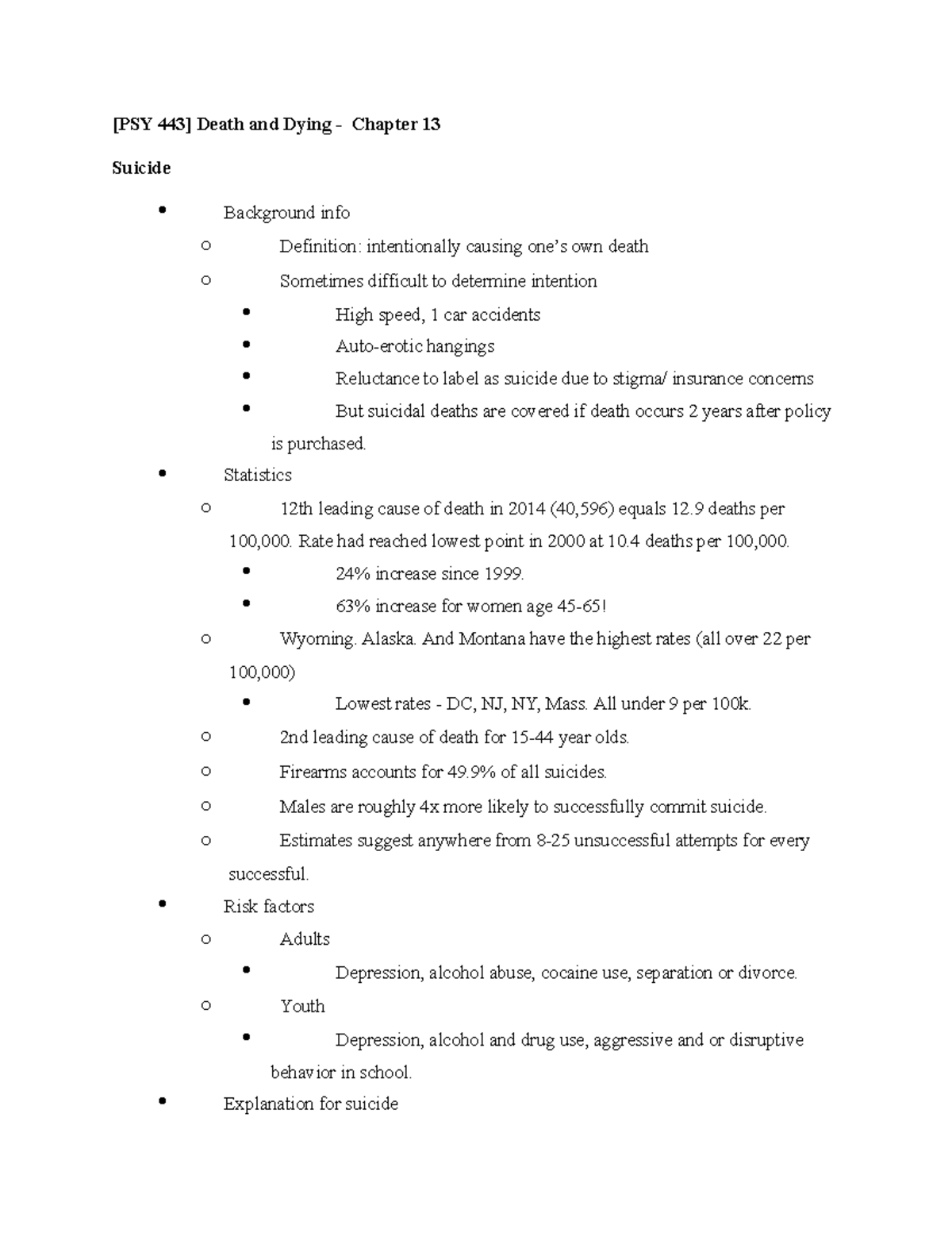 [PSY 443] Death and Dying - Chapter 13 - [PSY 443] Death and Dying ...