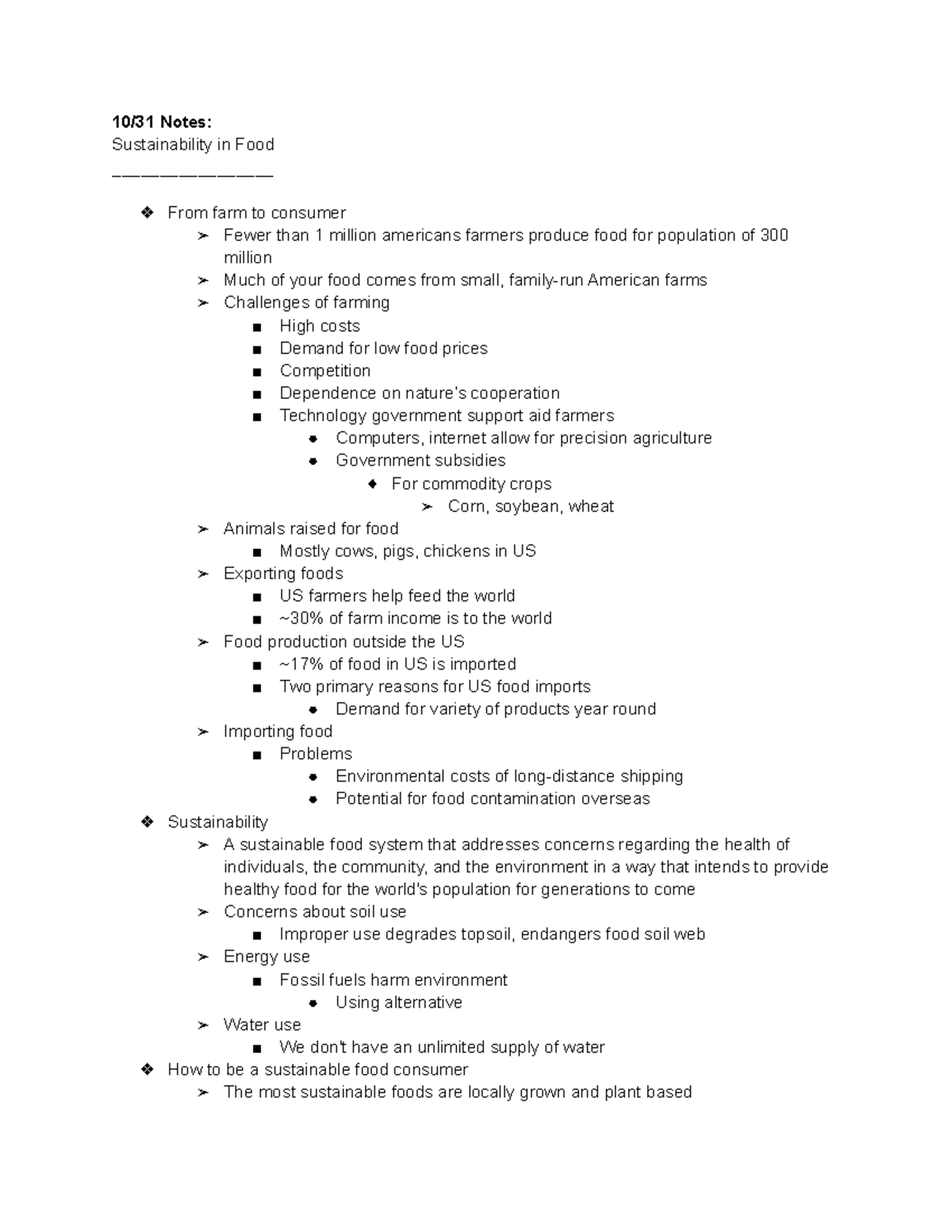 Sustainability Notes - NSD 225 Uzcategui - 10/31 Notes: Sustainability ...