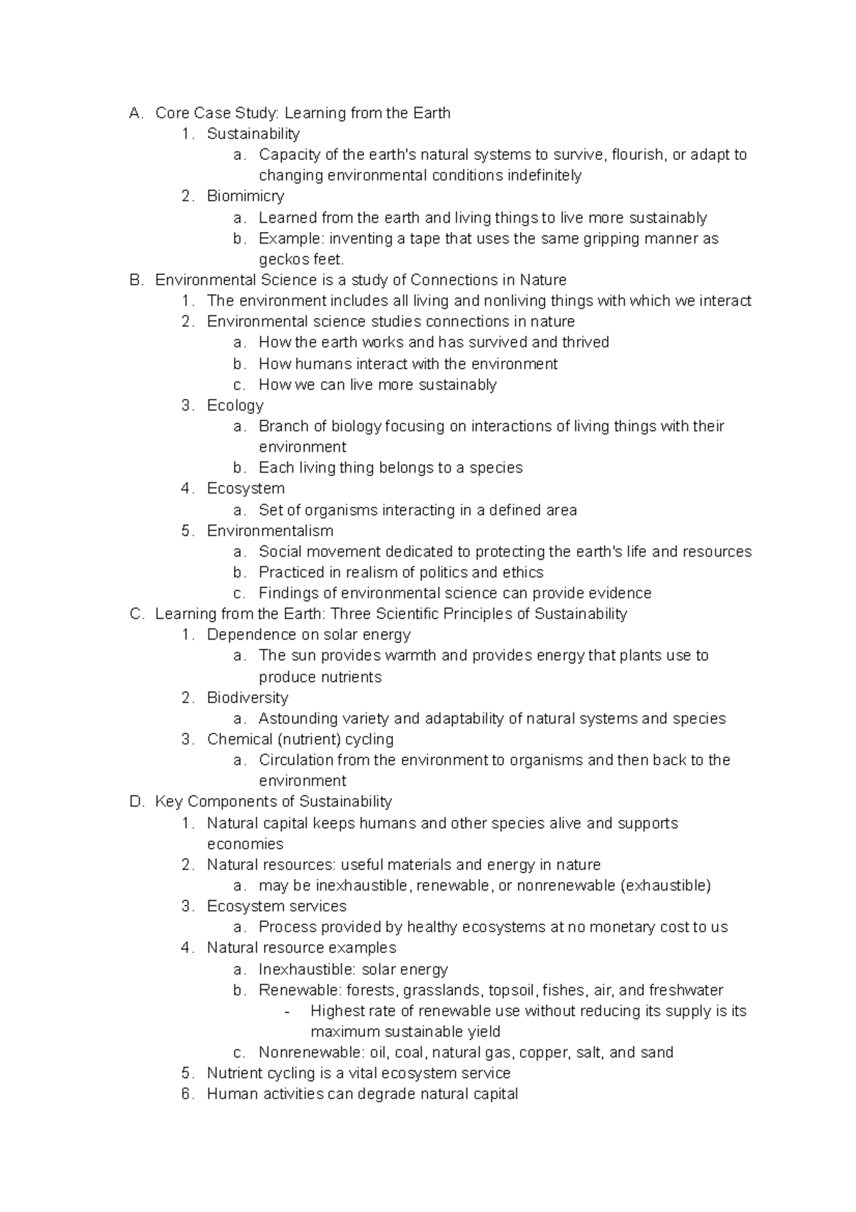 1. Living in the Environment - A. Core Case Study: Learning from the ...