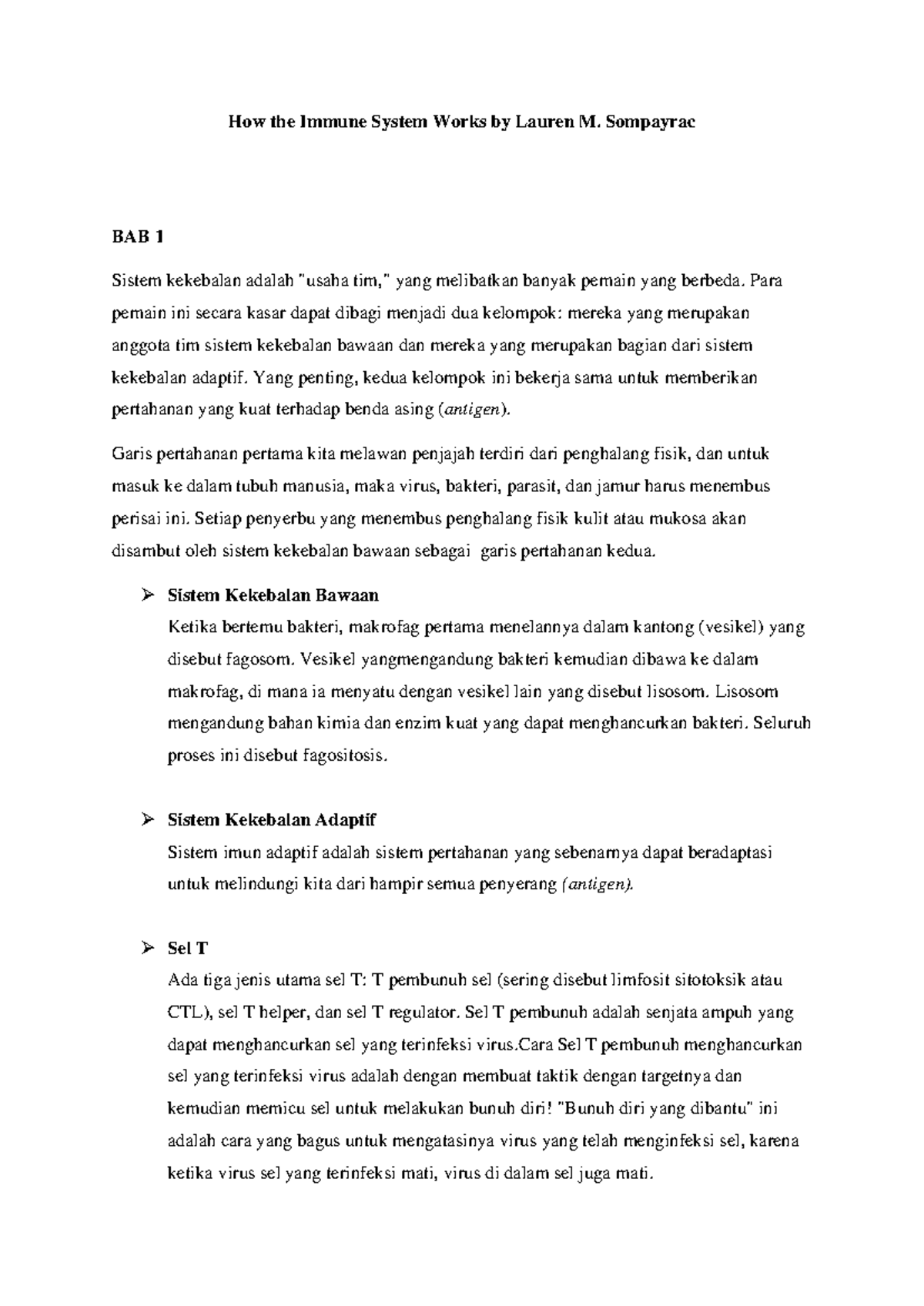 How the Immune System Works by Lauren M. Sompayrac - How the Immune ...