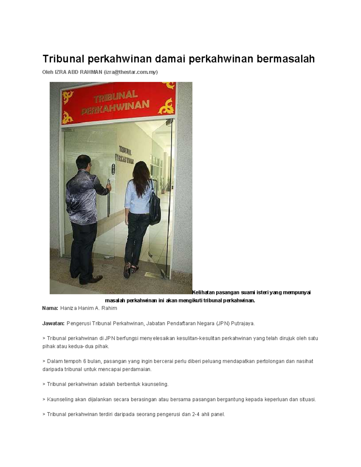 6) Marriage Tribunal - family law. long time ago. i want free access ...