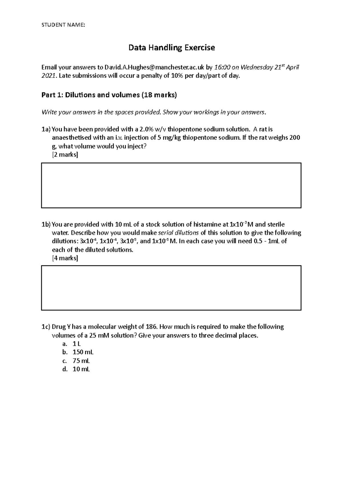 Data Handling Exercise for BIOL10722 - Data Handling Exercise Email ...