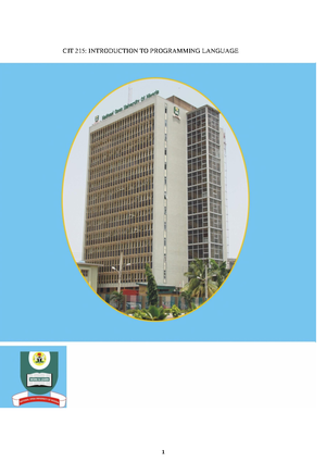 CIT 215 Reviewed - The course is meant for students in the national ...