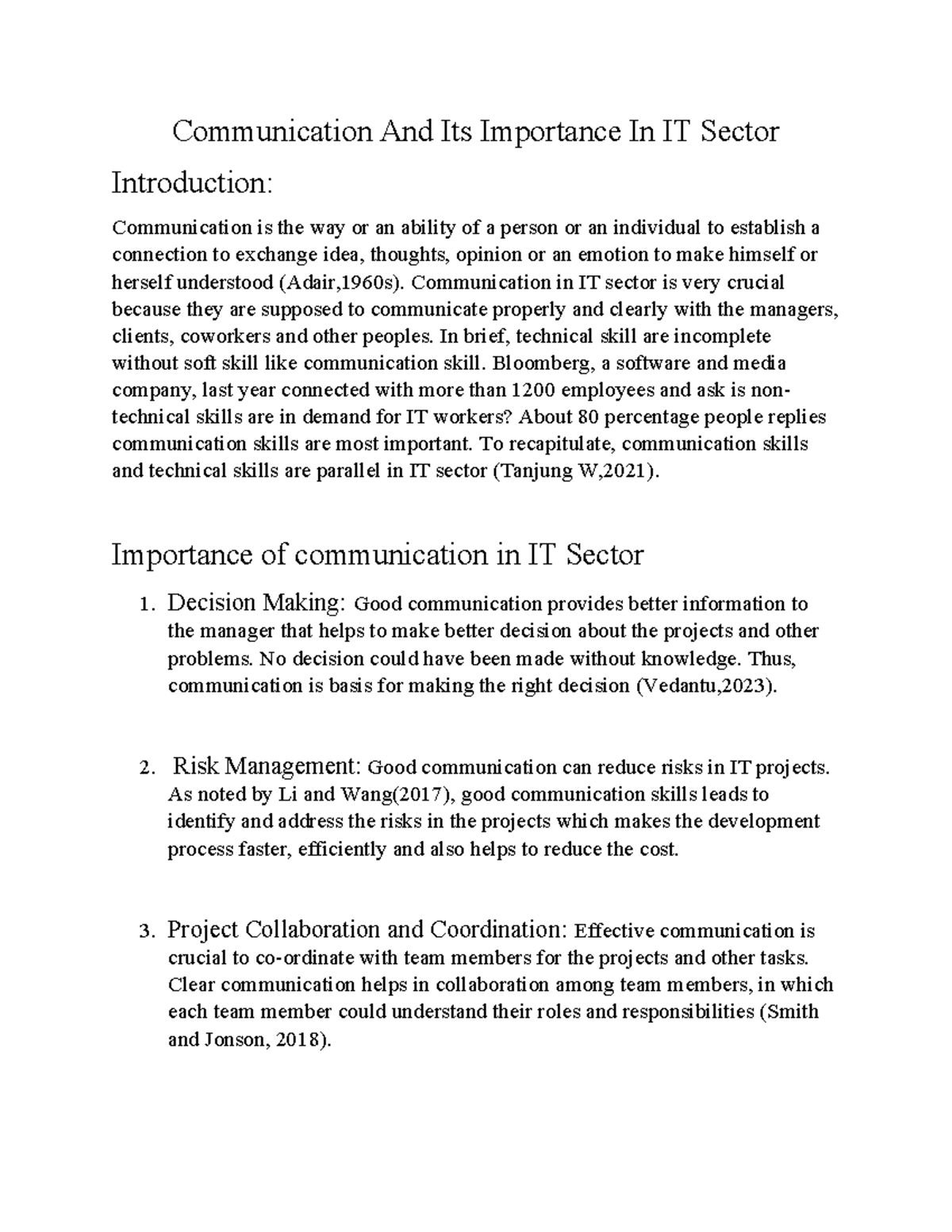 Communication And Its Importance In IT Sector - Communication And Its ...