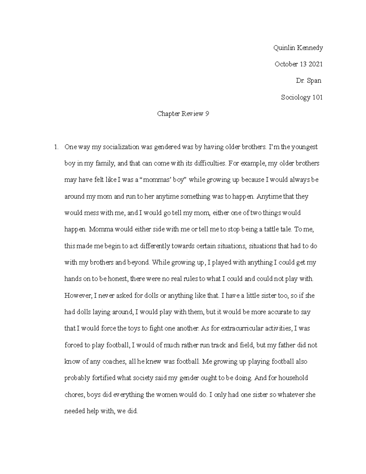 Real world intro to Sociology Ch 9 Review Questions - Quinlin Kennedy ...