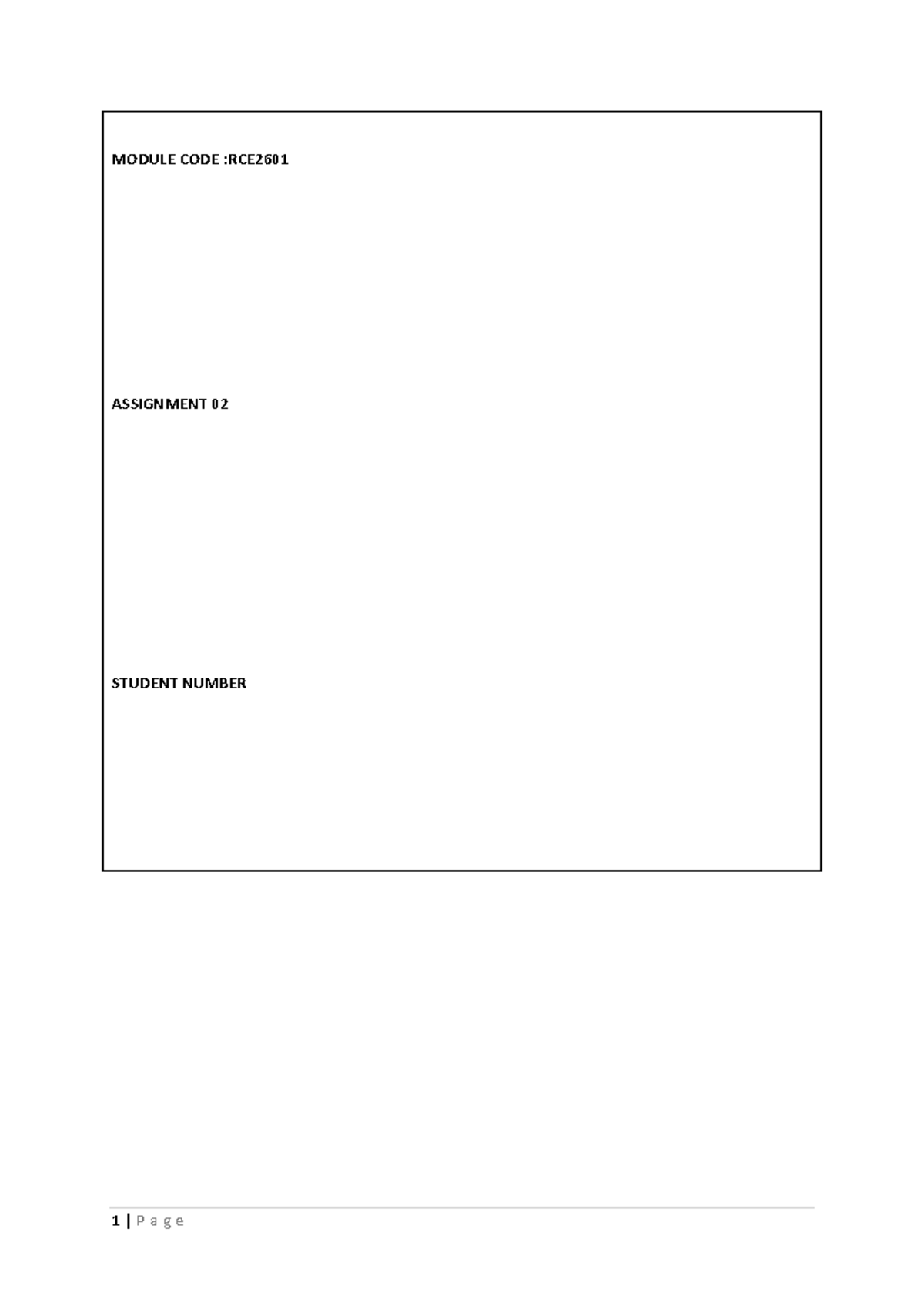 RCE2601 Assignment 02 (final - MODULE CODE :RCE ASSIGNMENT 02 STUDENT NUMBER DECLARATION FORM I ...