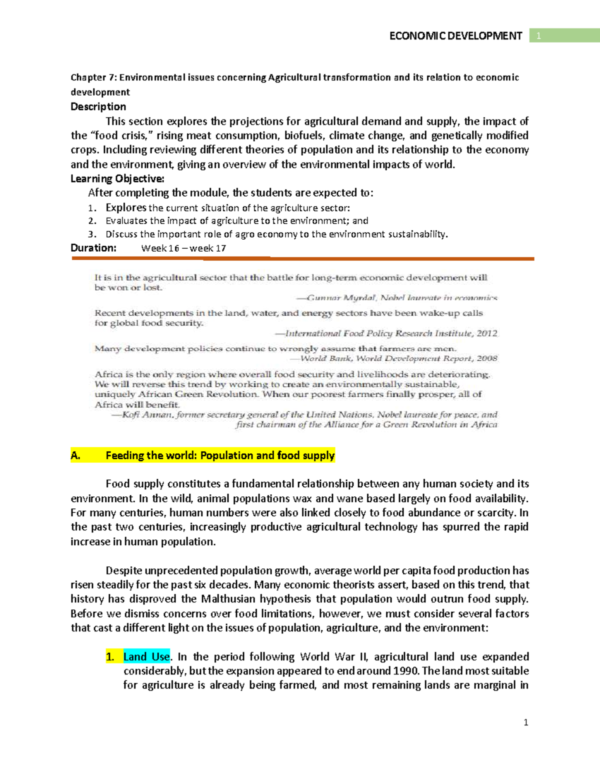 Module-ECOE301- Economic Development Chapter 7 edited 2022 - Chapter 7 ...