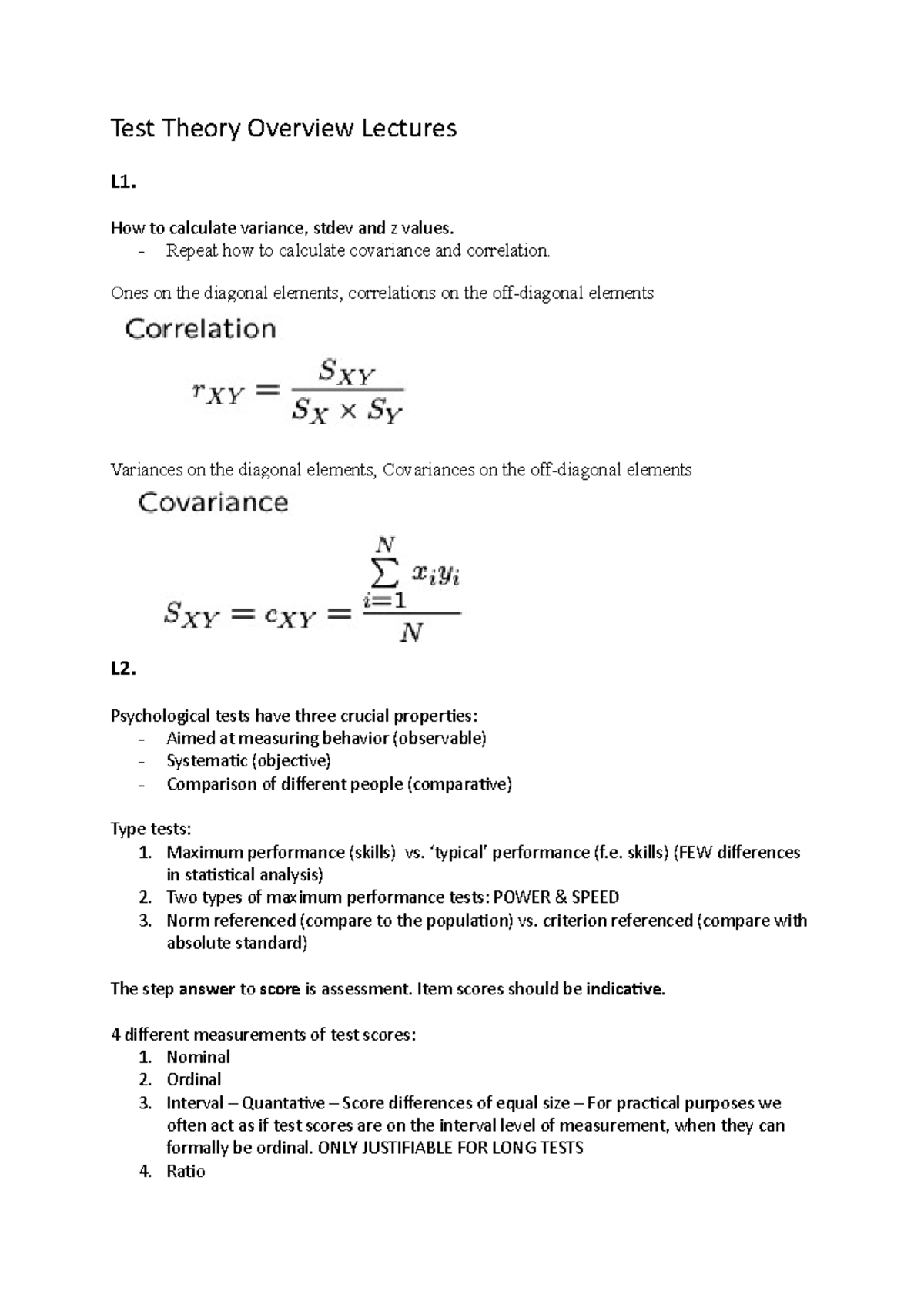 Test Theory Overview Lectures - How to calculate variance, stdev and z ...