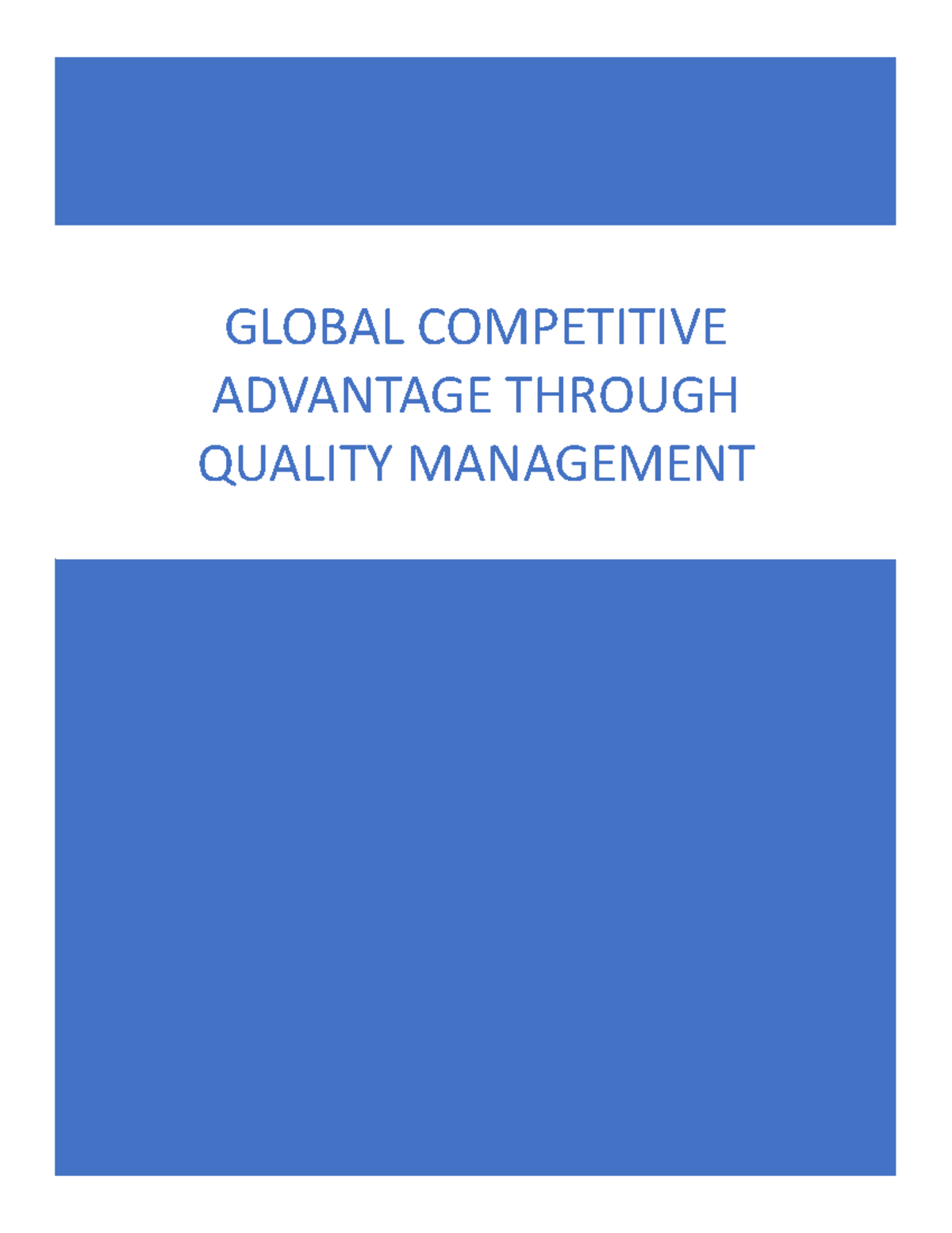 Global Competitive Advantage Through Quality Management - GLOBAL ...