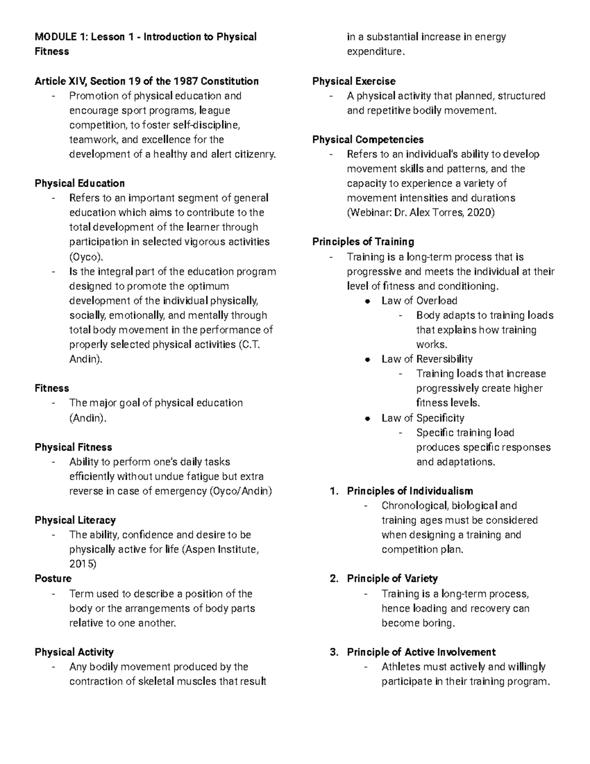 Introduction to Physical Fitness - MODULE 1: Lesson 1 - Introduction to ...