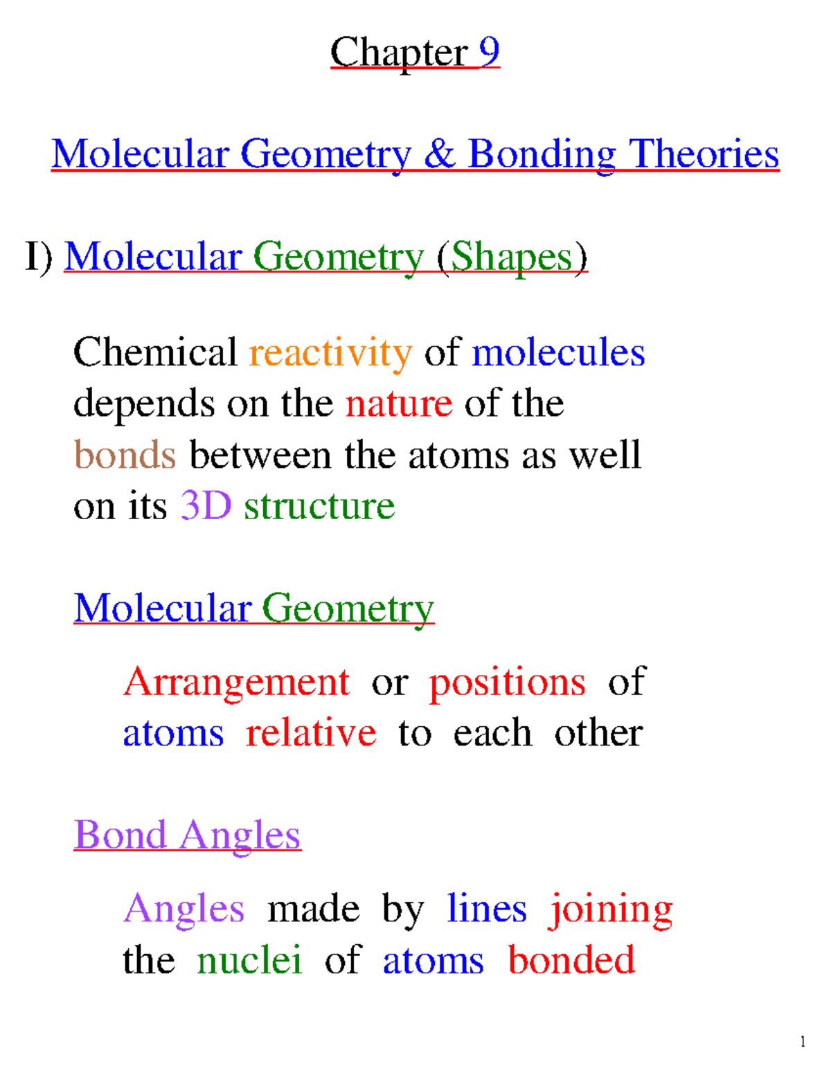 Summary Chemistry: The Central Science - Ch 9-10 (13th ed.) - Chapter 9 ...