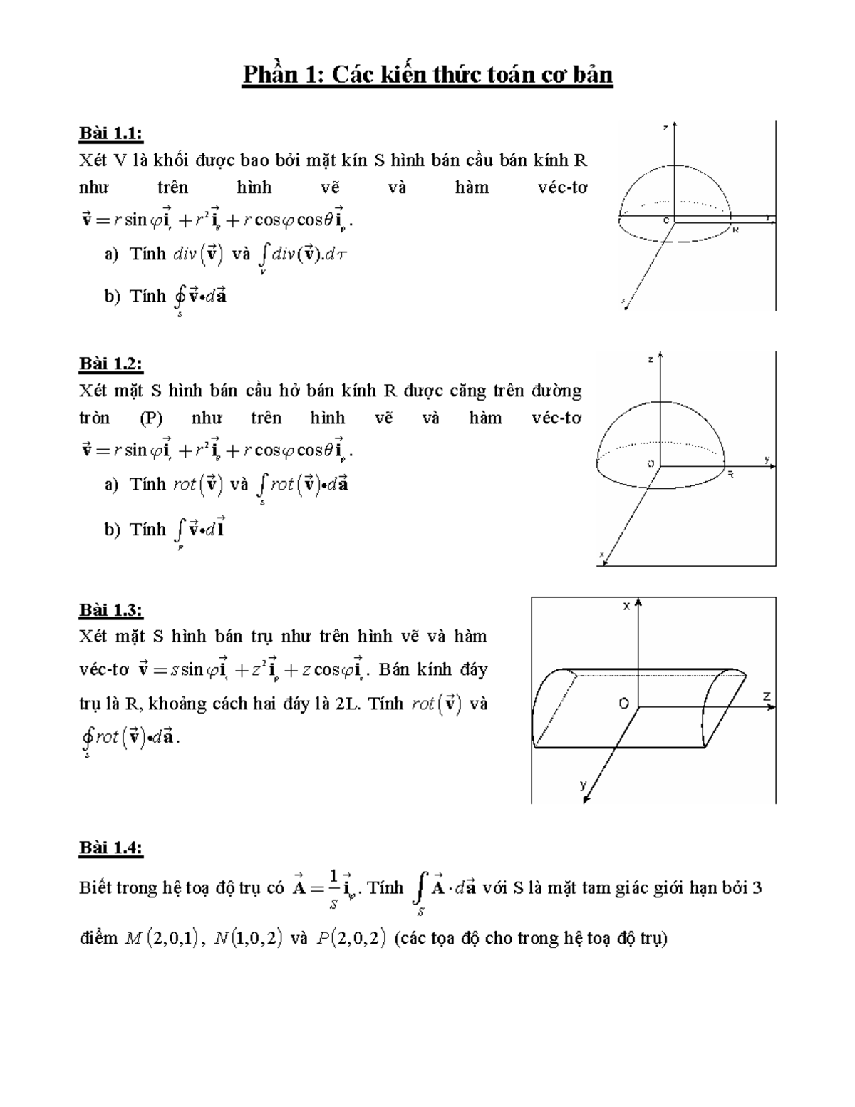 Tong hop de thi LTT - Tong hop de thi LTT - Ph n 1: Các ki n th c toán cơ b n Bài 1: Xét V là kh ...