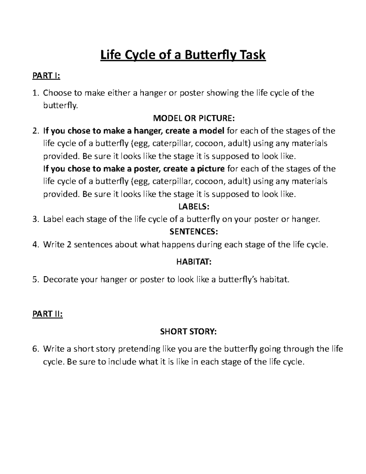 Butterfly Model Task-1 Example for EDU 301 Final Lesson Plan - Life ...