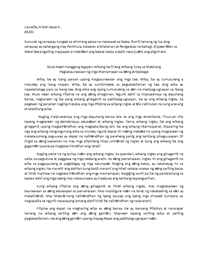 MGA Gawaing Pangkomunikasyon NG Pilipino - MGA GAWAING PANGKOMUNIKASYON ...