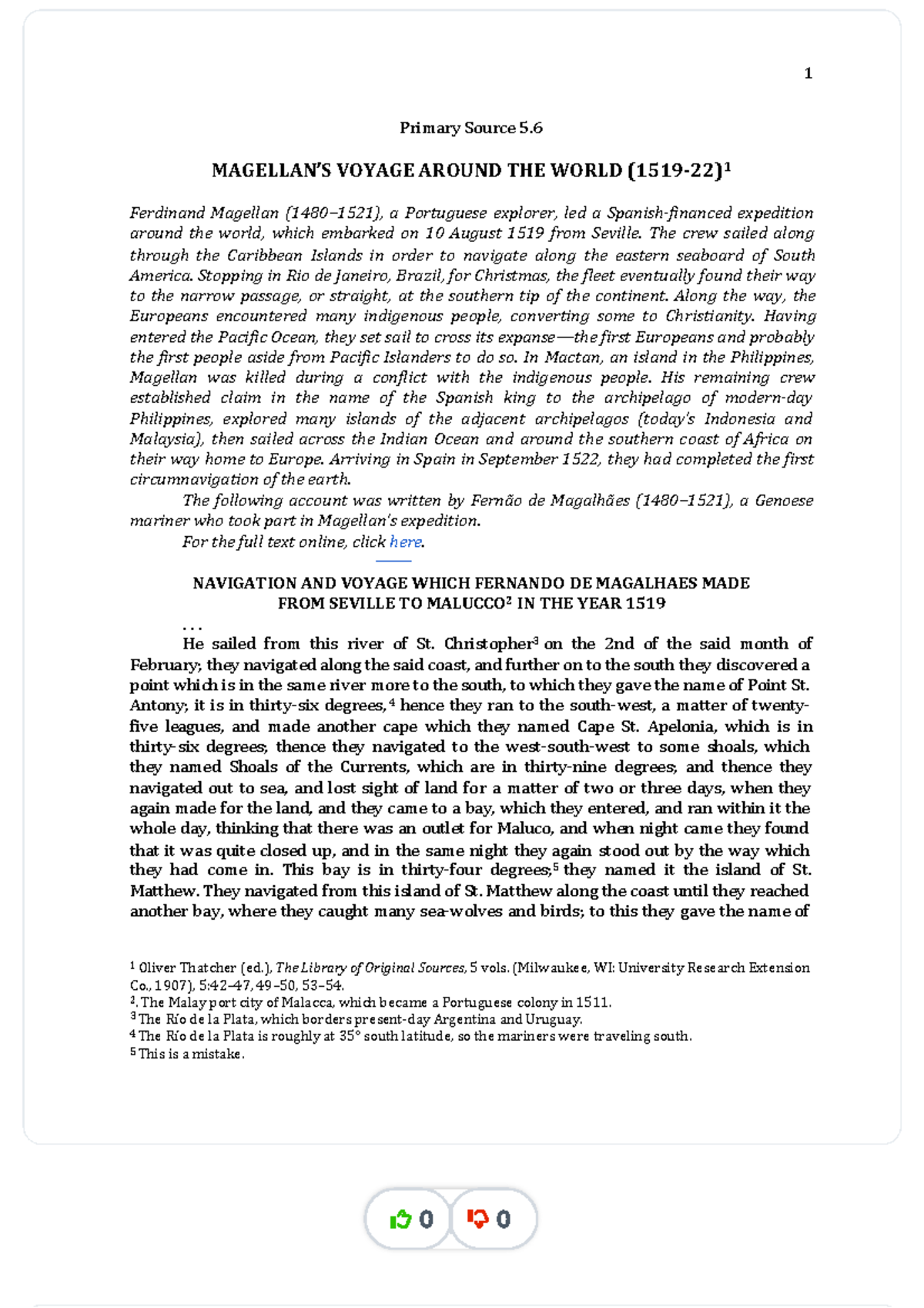 Primary-source-56-magellan compress - Primary Source 5. MAGELLAN’S VOYAGE AROUND THE WORLD (1519 ...