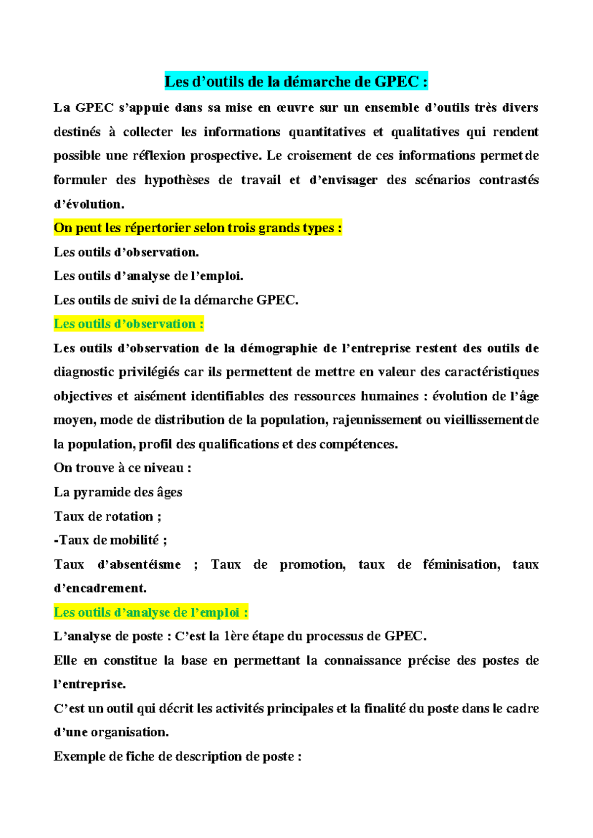 Les d’outils de la démarche de GPEC - Les d’outils de la démarche de ...