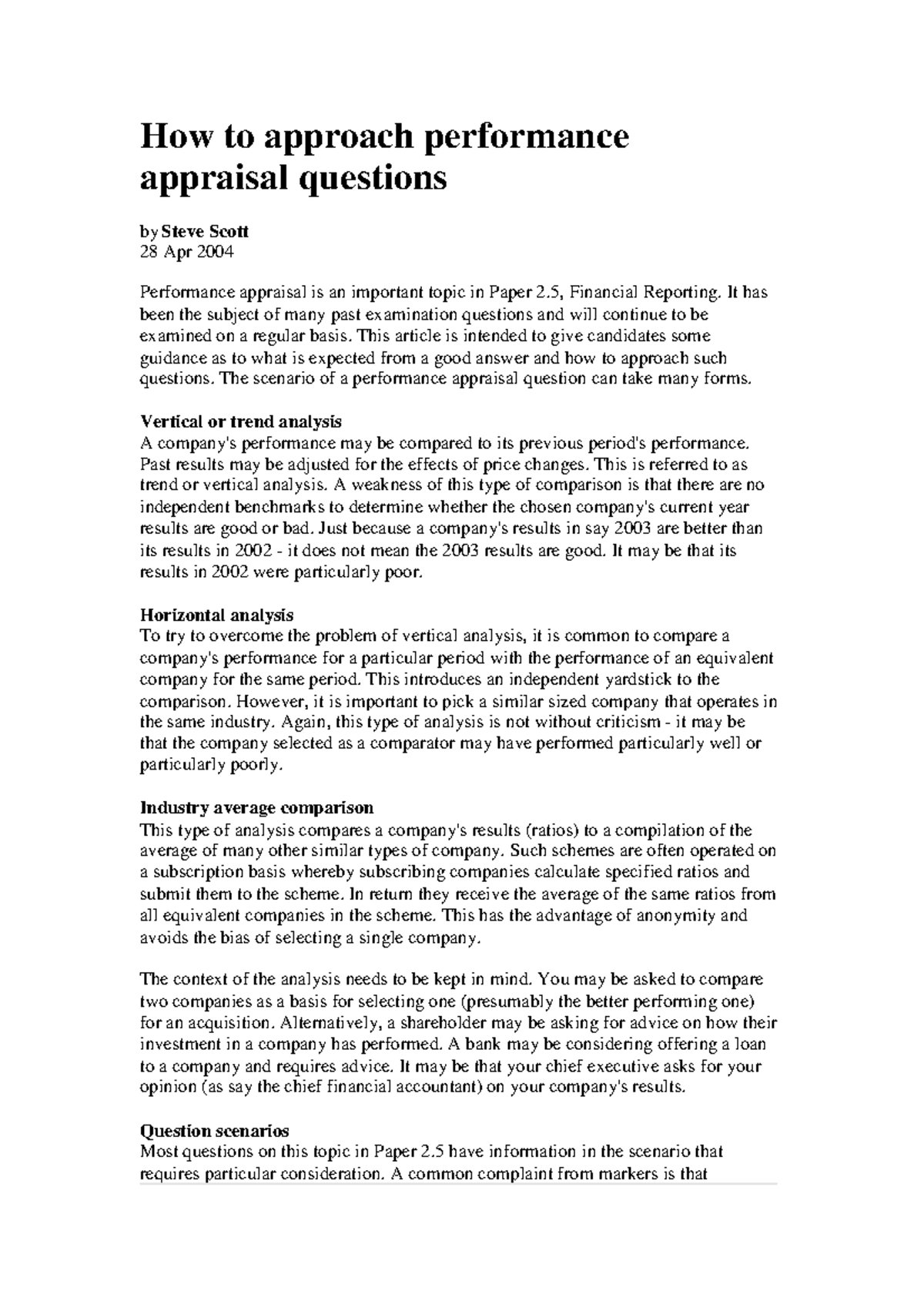 Scott 0404 - ACCA AFM STUDY TEXT - How to approach performance ...