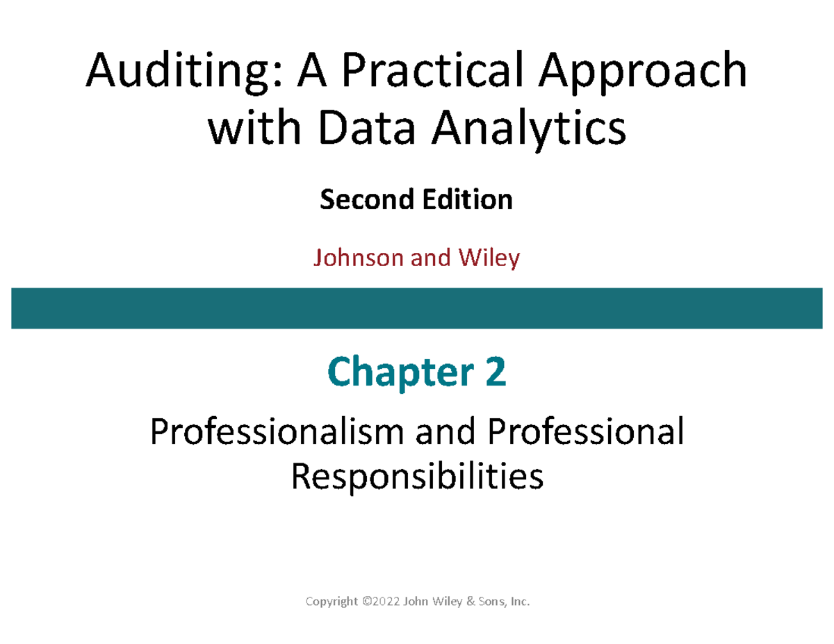 Chapter 2 Power point - Auditing: A Practical Approach with Data Analytics Second Edition ...