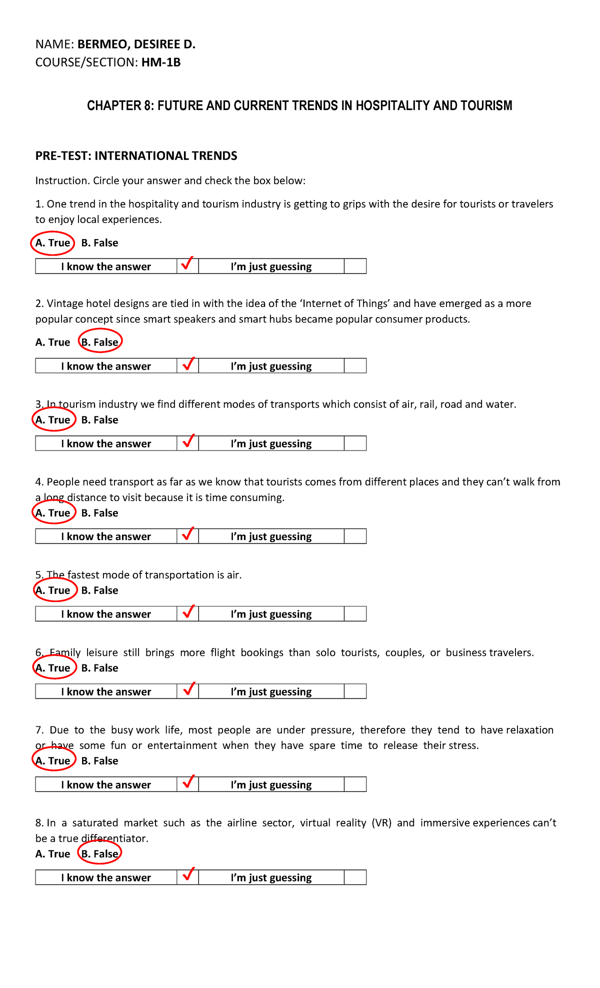 Macro CHAP 8 Pretest Post Test Bermeo HM-1B - NAME: BERMEO, DESIREE D ...