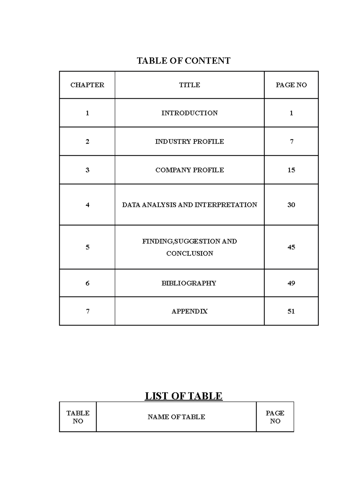 PNB - PNB project - TABLE OF CONTENT CHAPTER TITLE PAGE NO 1 ...