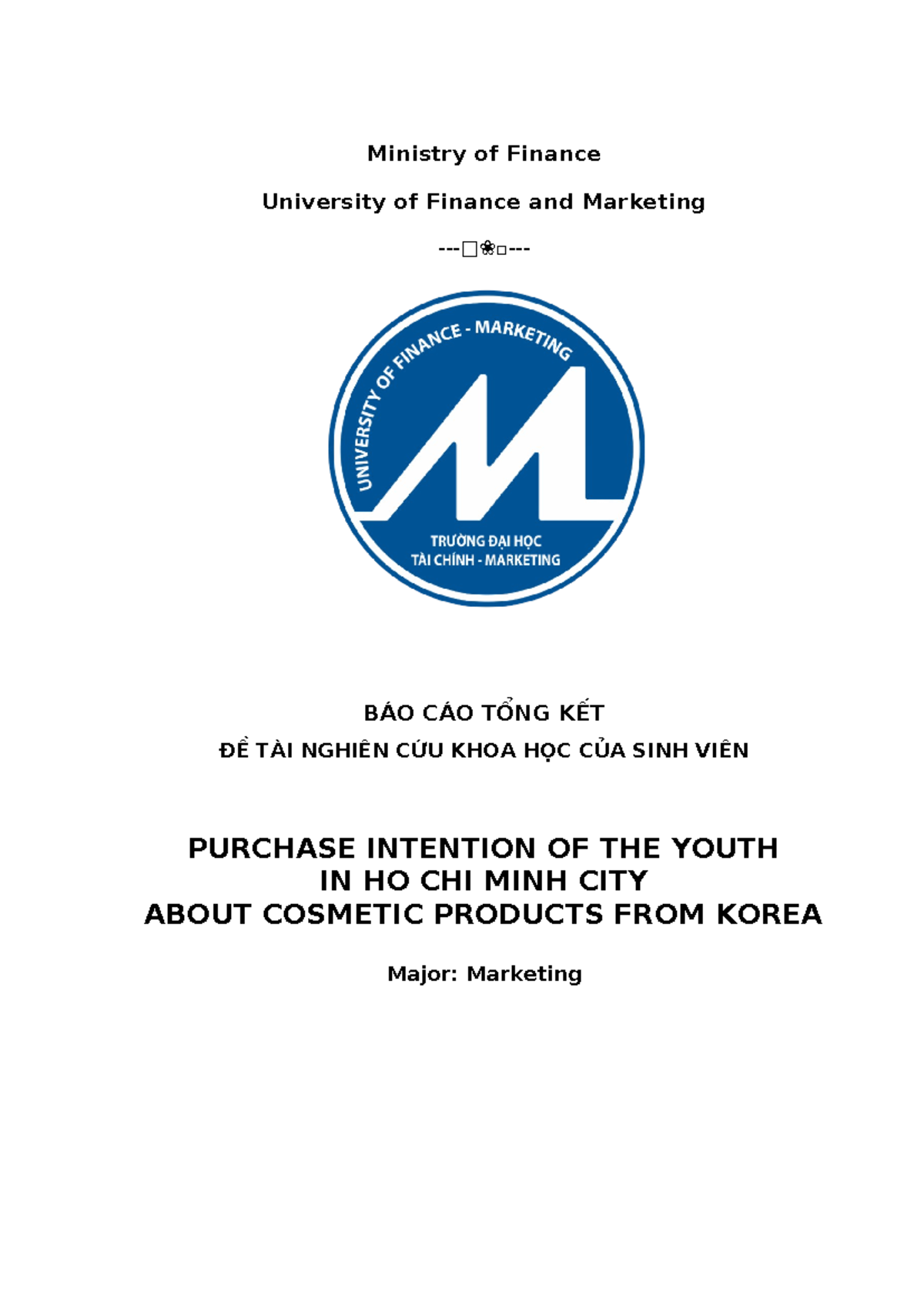 10 Hoang Tran Yen Vy File Bài - Ministry of Finance University of Finance and Marketing - - BÁO ...