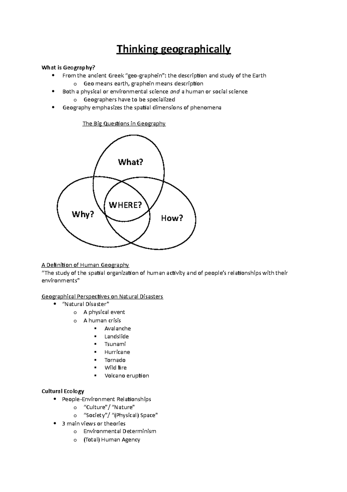 Contemporary Human Geography Chapter 1 Thinking Geographically