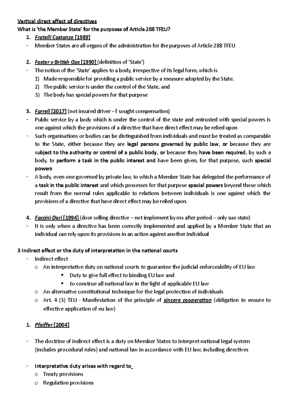 Vertical Direct Effect Of Directives Fratelli Costanzo [ 1989] Member States Are All Organs