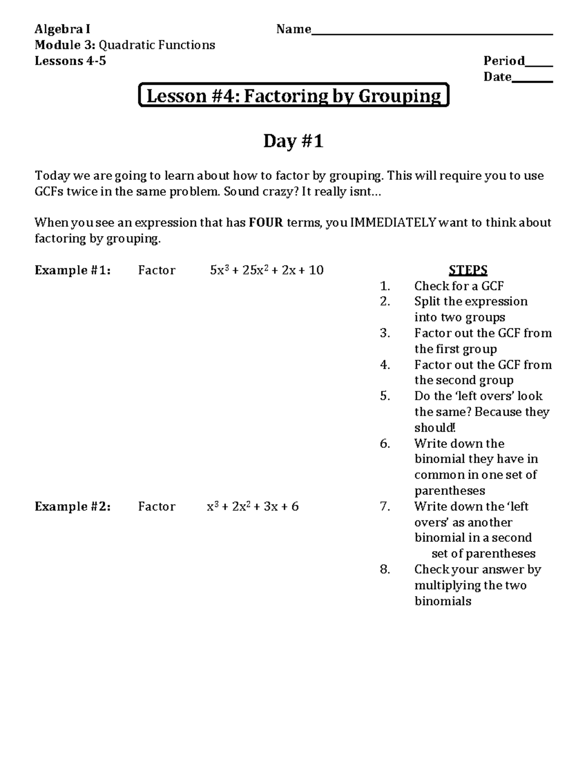 Sviatoslav Krykh - Factoring by Grouping and Factoring Basic Trinomials ...