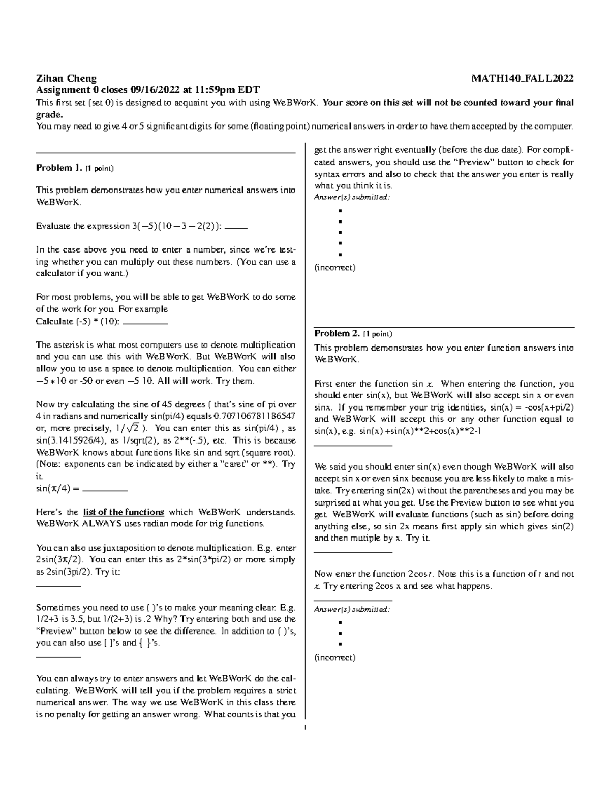 MATH140 FALL2022 - haha - Zihan Cheng MATH140 FALL Assignment 0 closes ...