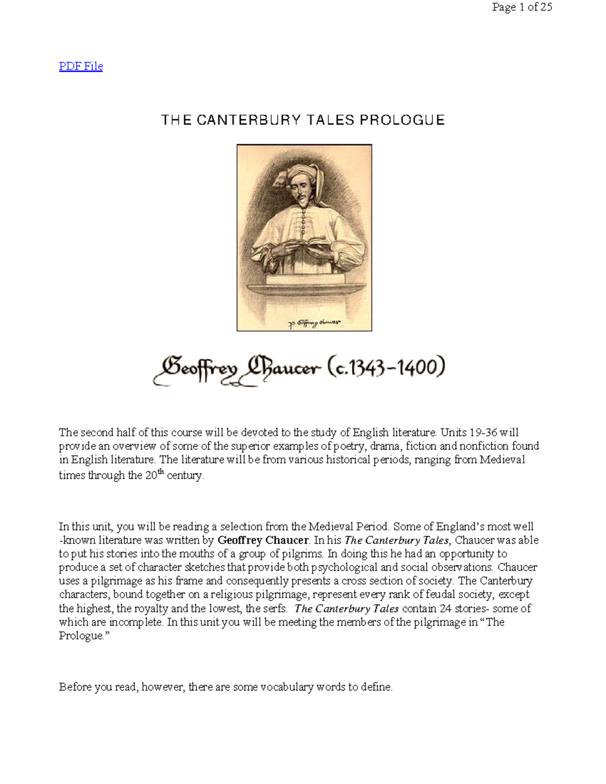ENG Laintivu 19The Prologue - PDF File THE CANTERBURY TALES PROLOGUE ...