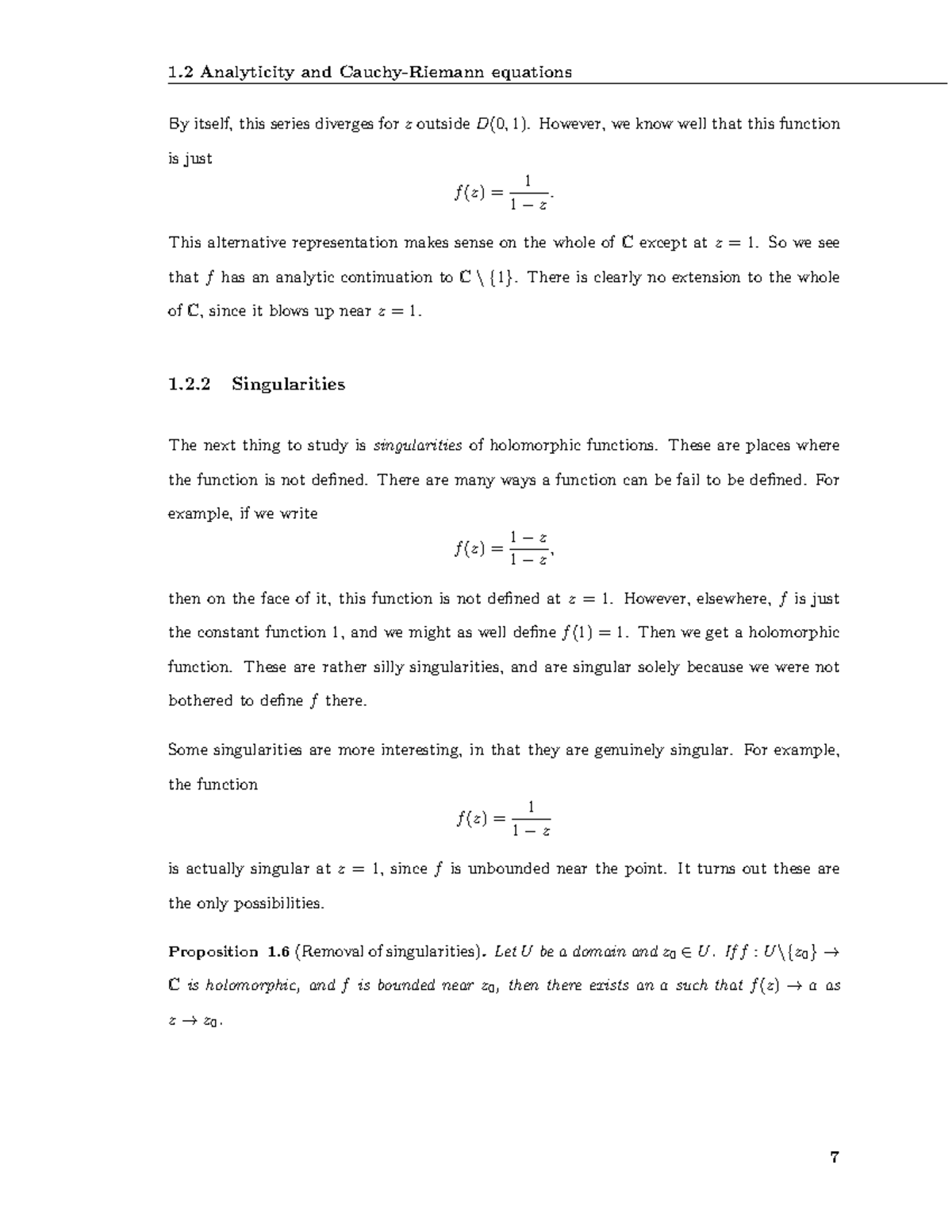 Complex Analysis (7)-1-11-7 - 1 Analyticity and Cauchy-Riemann equations By itself, this series ...
