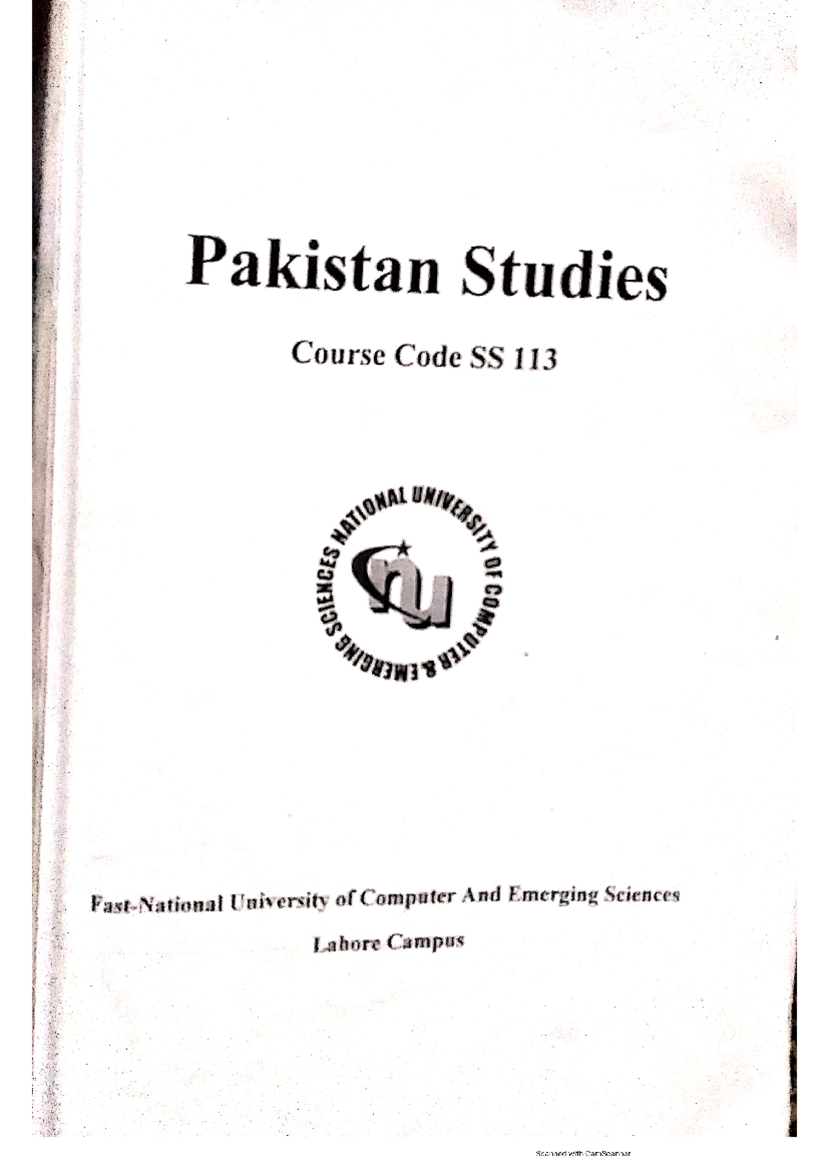 Course Pack (Pakistan studies) SS1003 - Pakistan Studies - Studocu