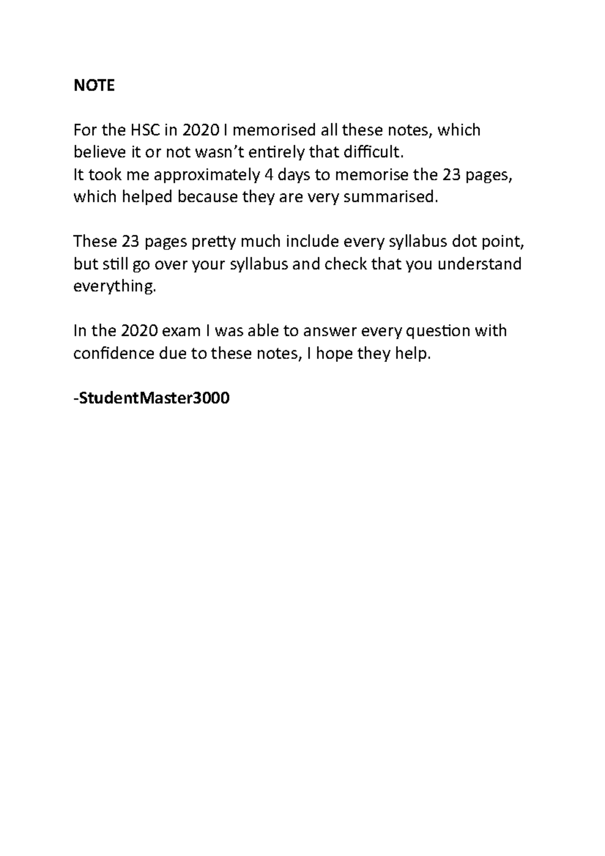 Biology Exam Notes - bio - NOTE For the HSC in 2020 I memorised all ...