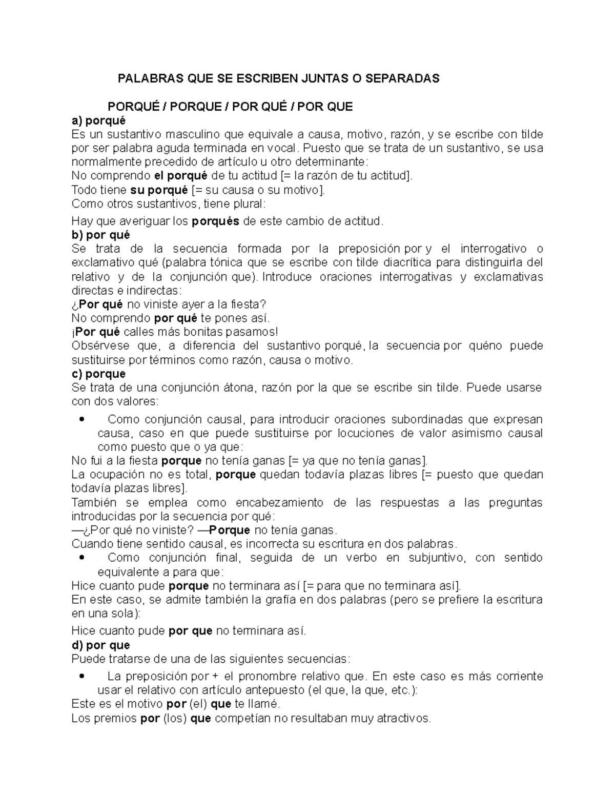 Palabras QUE SE Escriben Juntas O Separadas - PALABRAS QUE SE ESCRIBEN ...