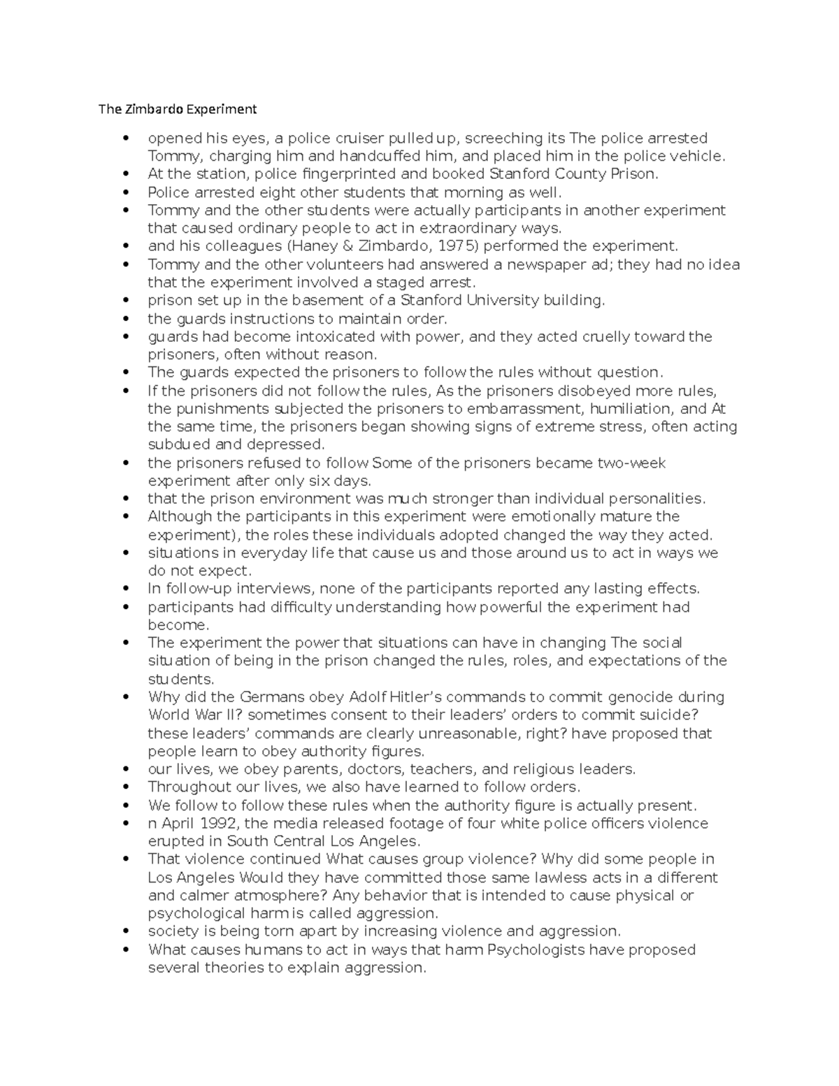 The Zimbardo Experiment - At the station, police fingerprinted and ...