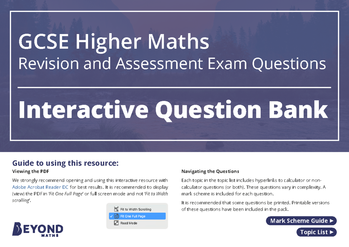Higher GCSE Maths Revision and Assessment Exam Questions Bank - Guide ...
