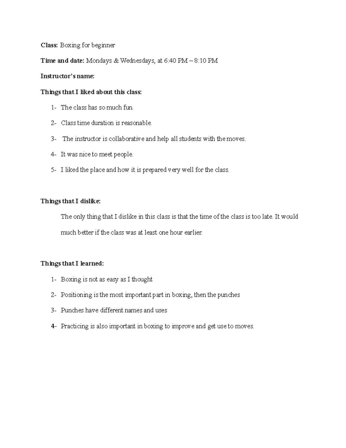 Boxing physical activity core - Class: Boxing for beginner Time and ...