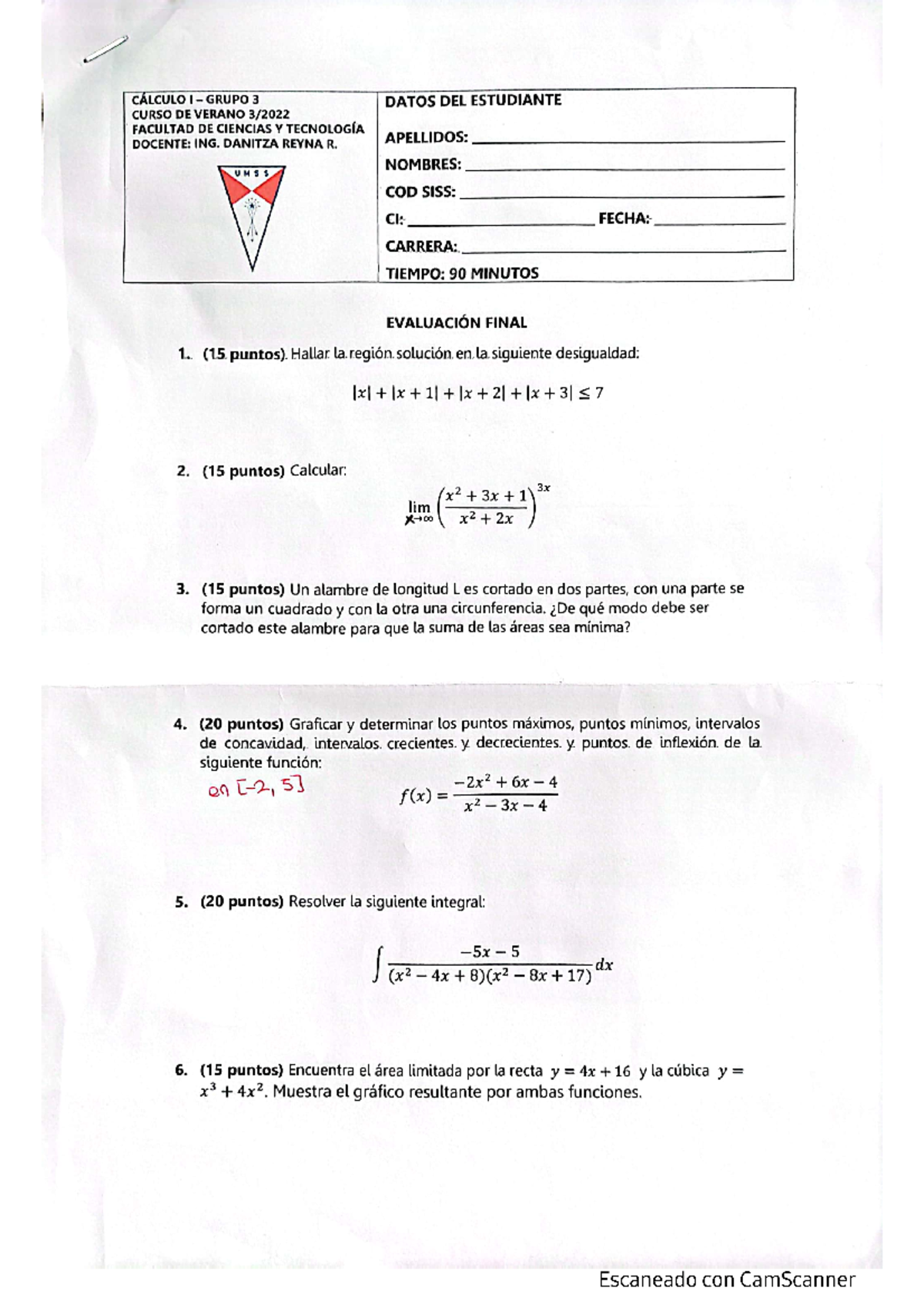 Solución Ex.Final Calculo - Studocu
