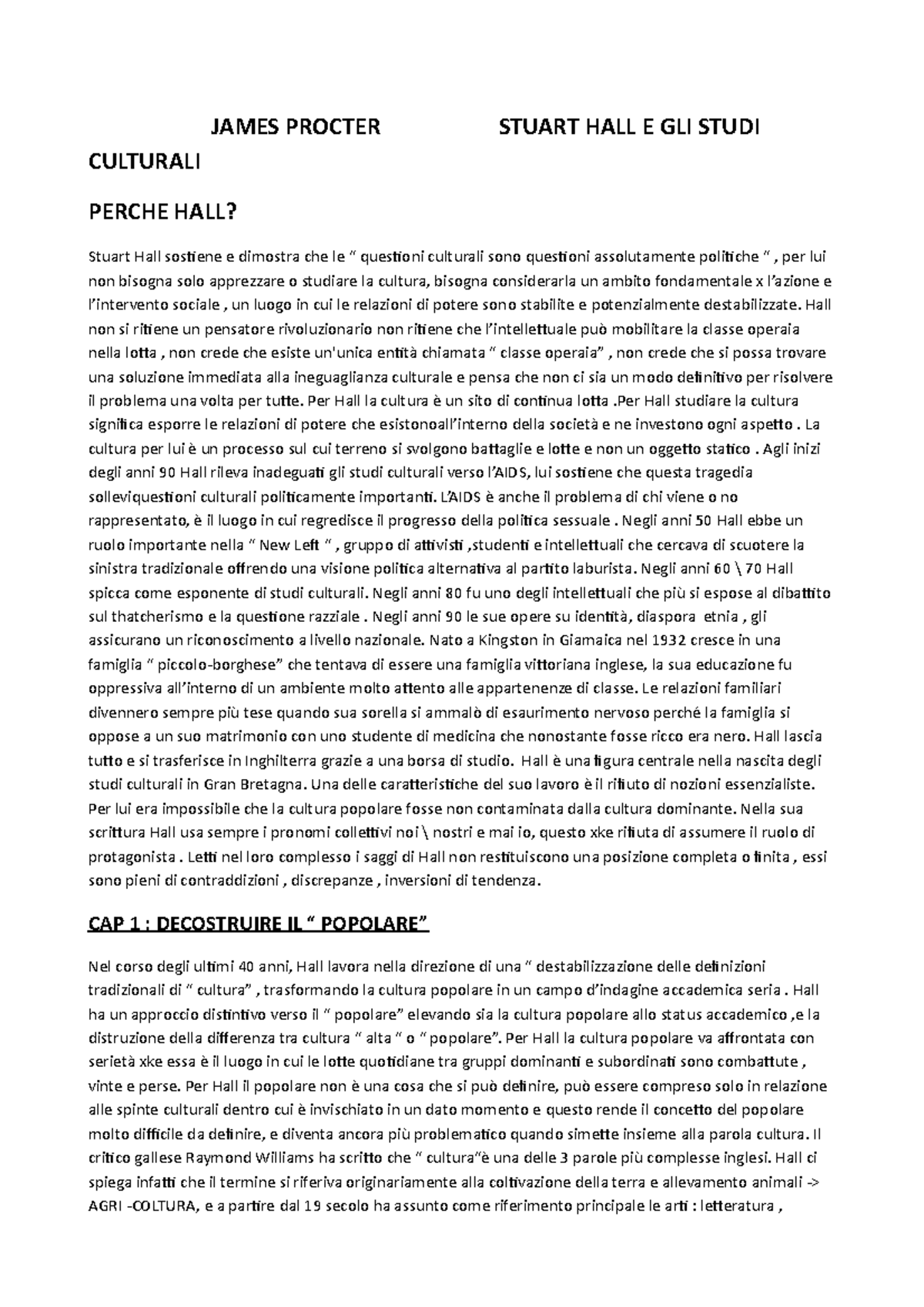 James Procter Stuart HALL E GLI Studi Culturali - JAMES PROCTER STUART ...